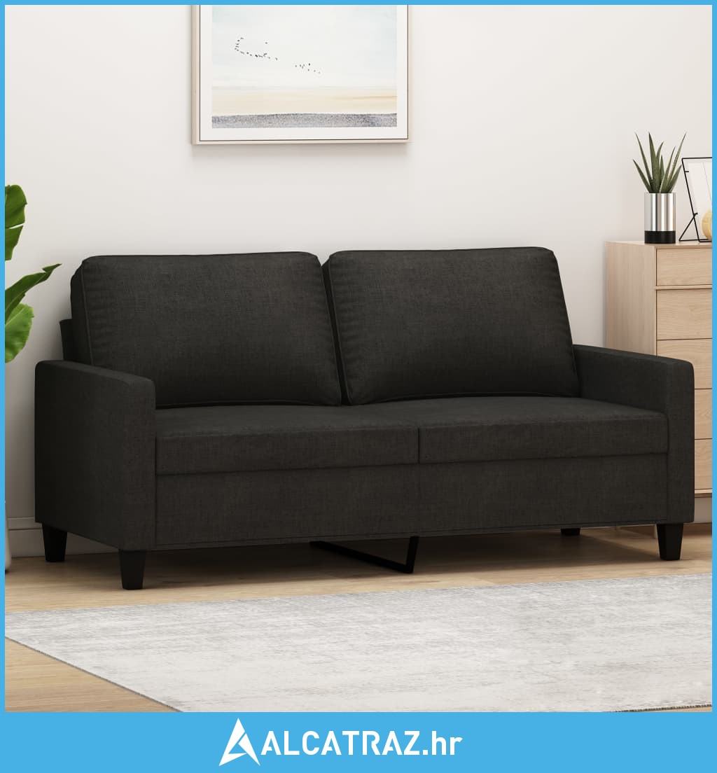 Dvosjed od tkanine crni 140 cm - NOVO