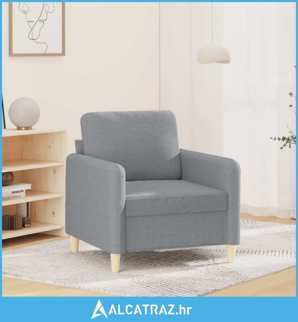 Fotelja svjetlosiva 60 cm od tkanine - NOVO