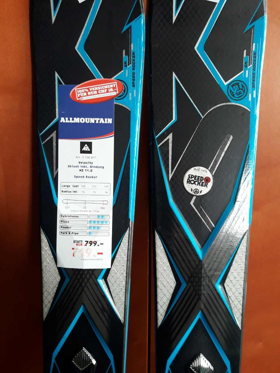 K2 AMP VELOCITY ALL MOUNTAIN ROCKER SKIJE