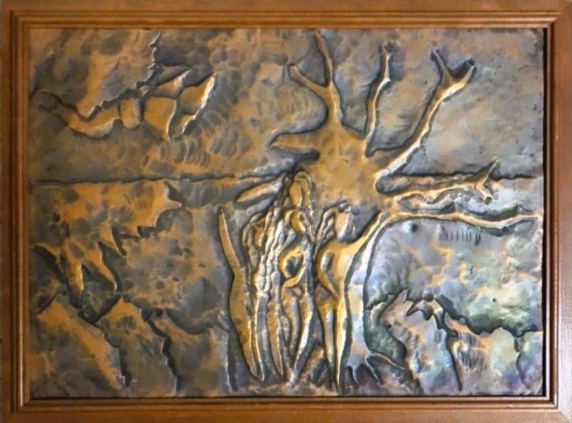 drvo života - reljef u bakru