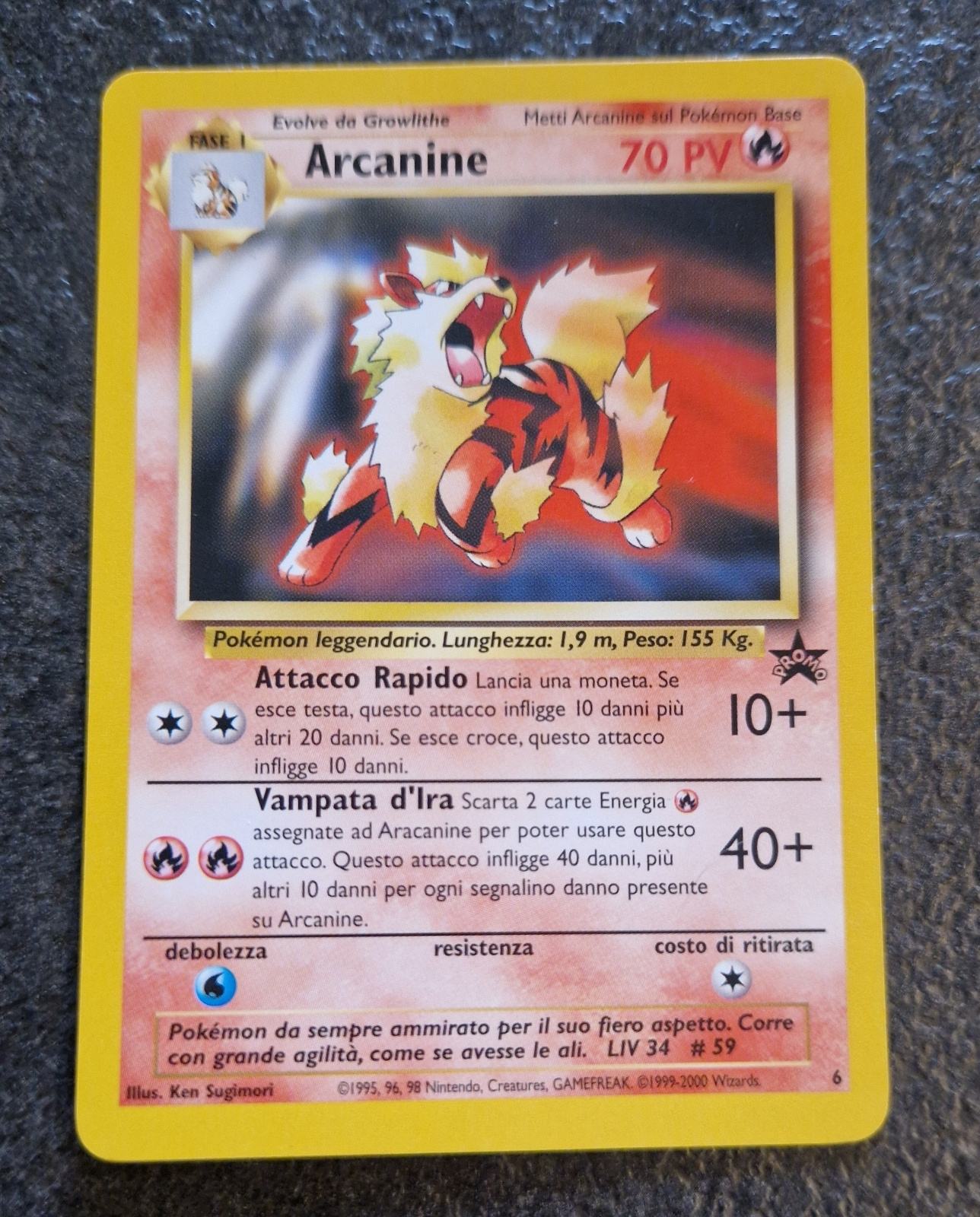 Arcanine Pokemon 70 PV 1999 god.