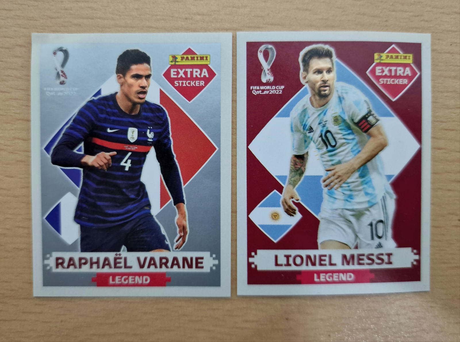 Panini Qatar 2022 - Extra Sticker Lionel Messi + Raphael Varane