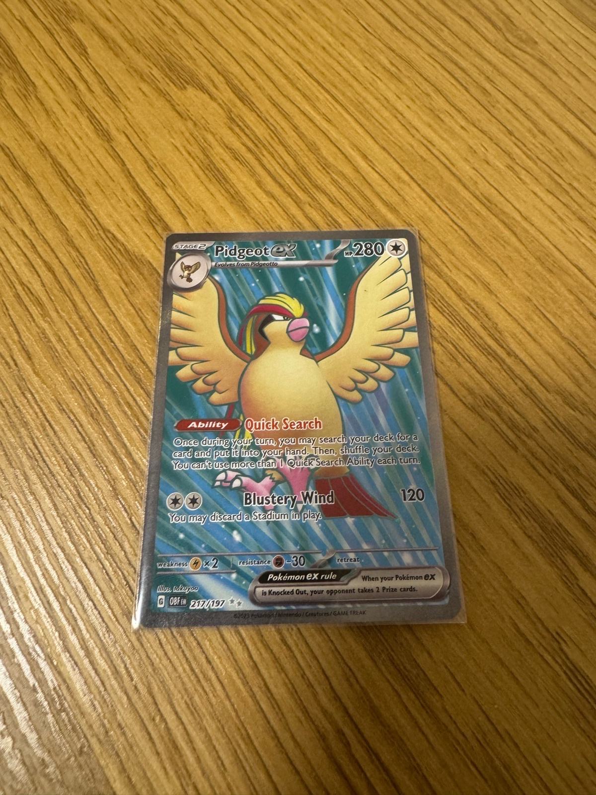 Pidgeot ex pokemon karta
