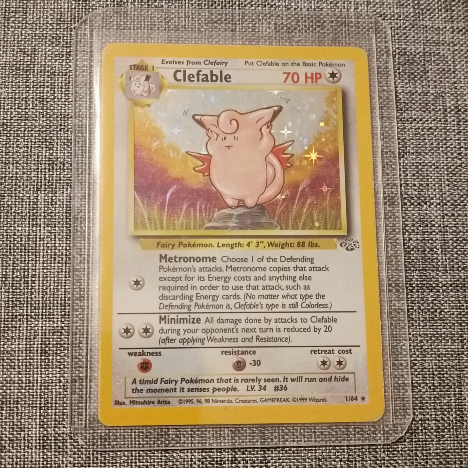 Pokemon karta: Clefable (Jungle set, holo karta iz 1999. godine)