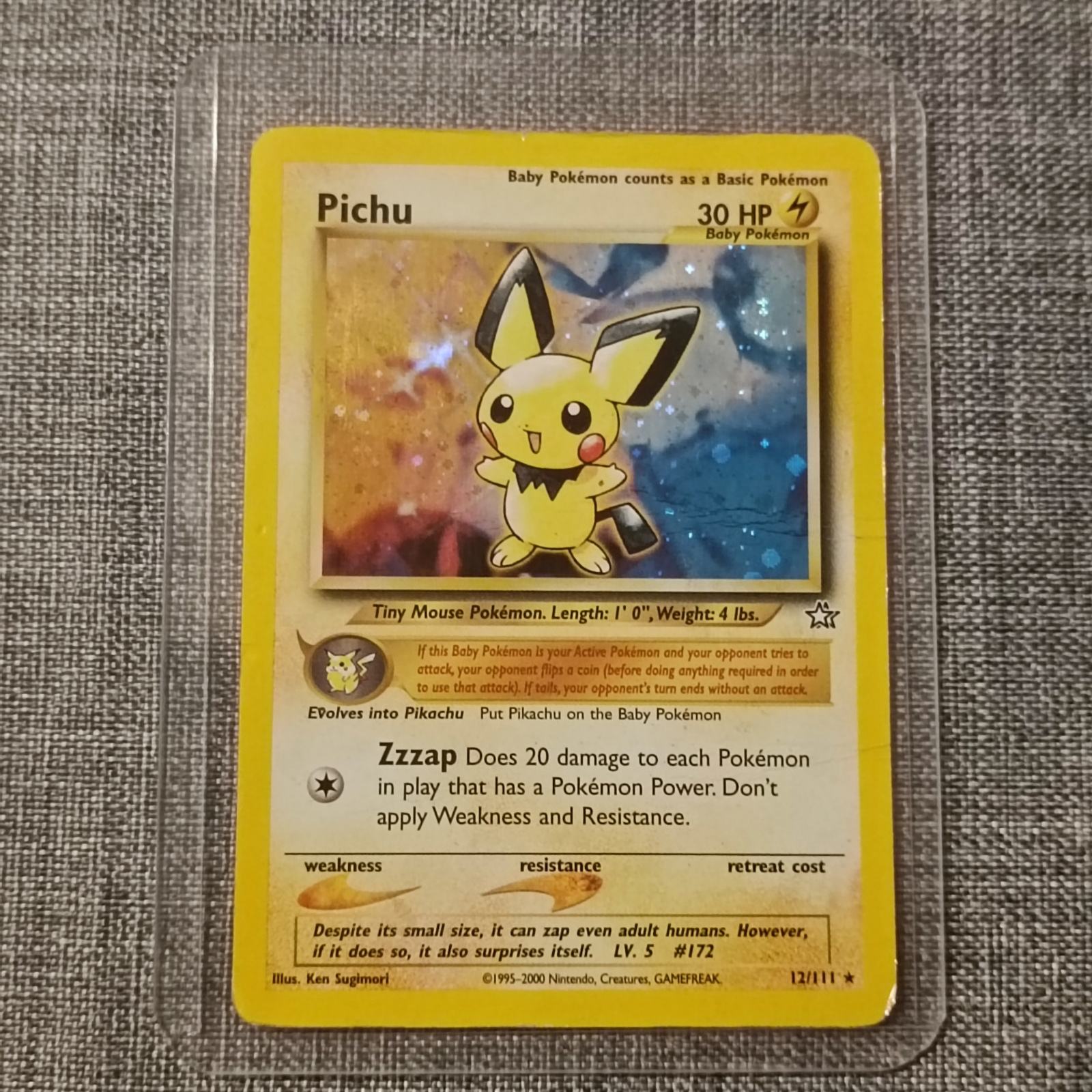 Pokemon karta: Pichu (Neo Genesis set, rijetka holo karta iz 2000.god)
