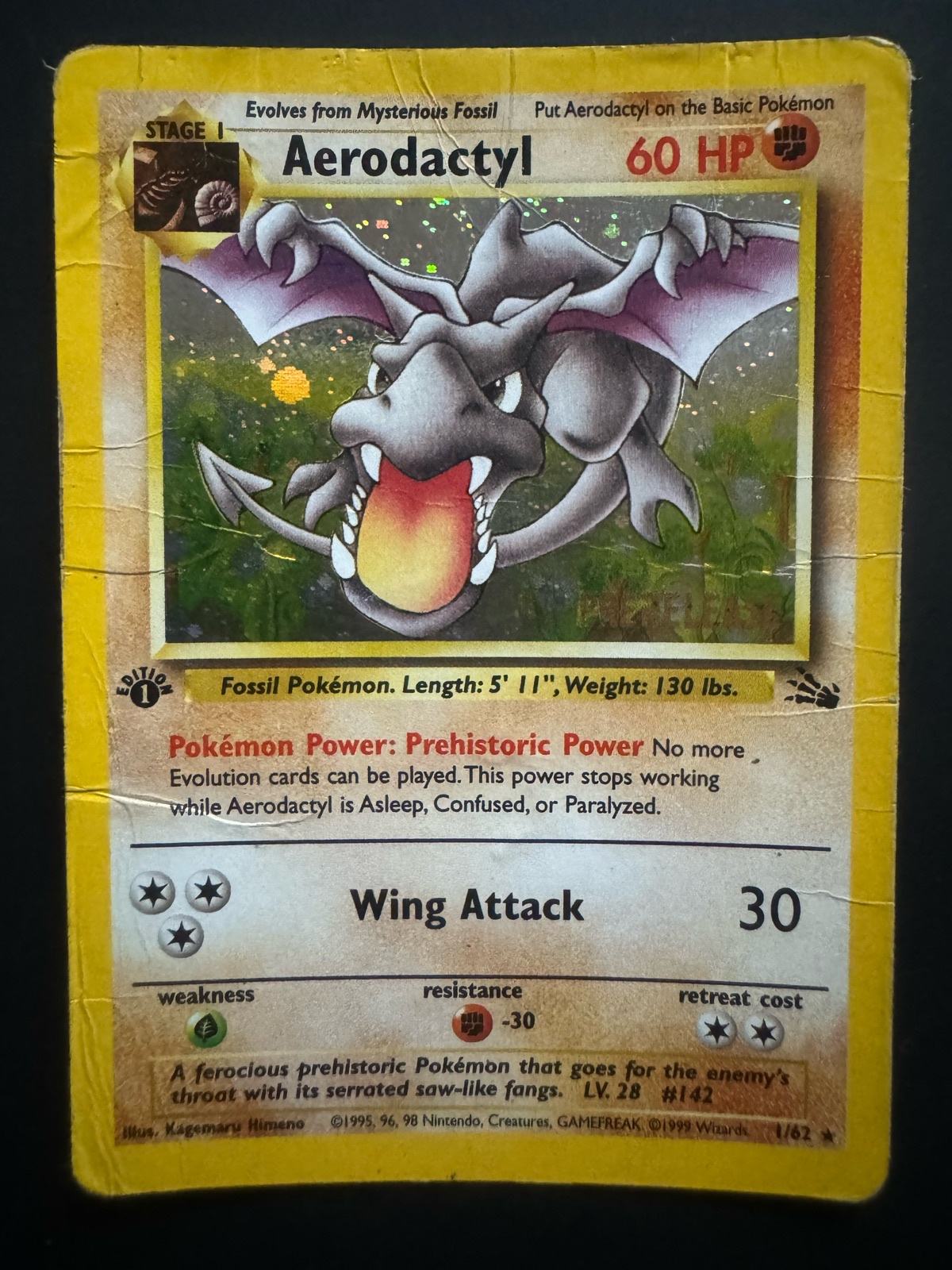 Pokemon karte: Aerodactyl 1/62 1995-2000