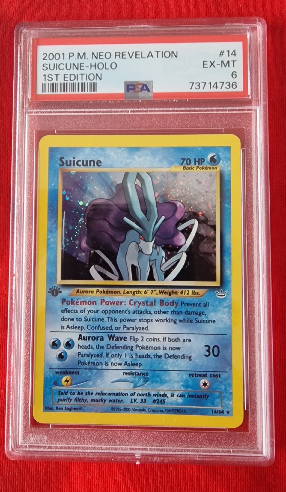 Pokemon karte, Suicune 1st. edition, PSA6