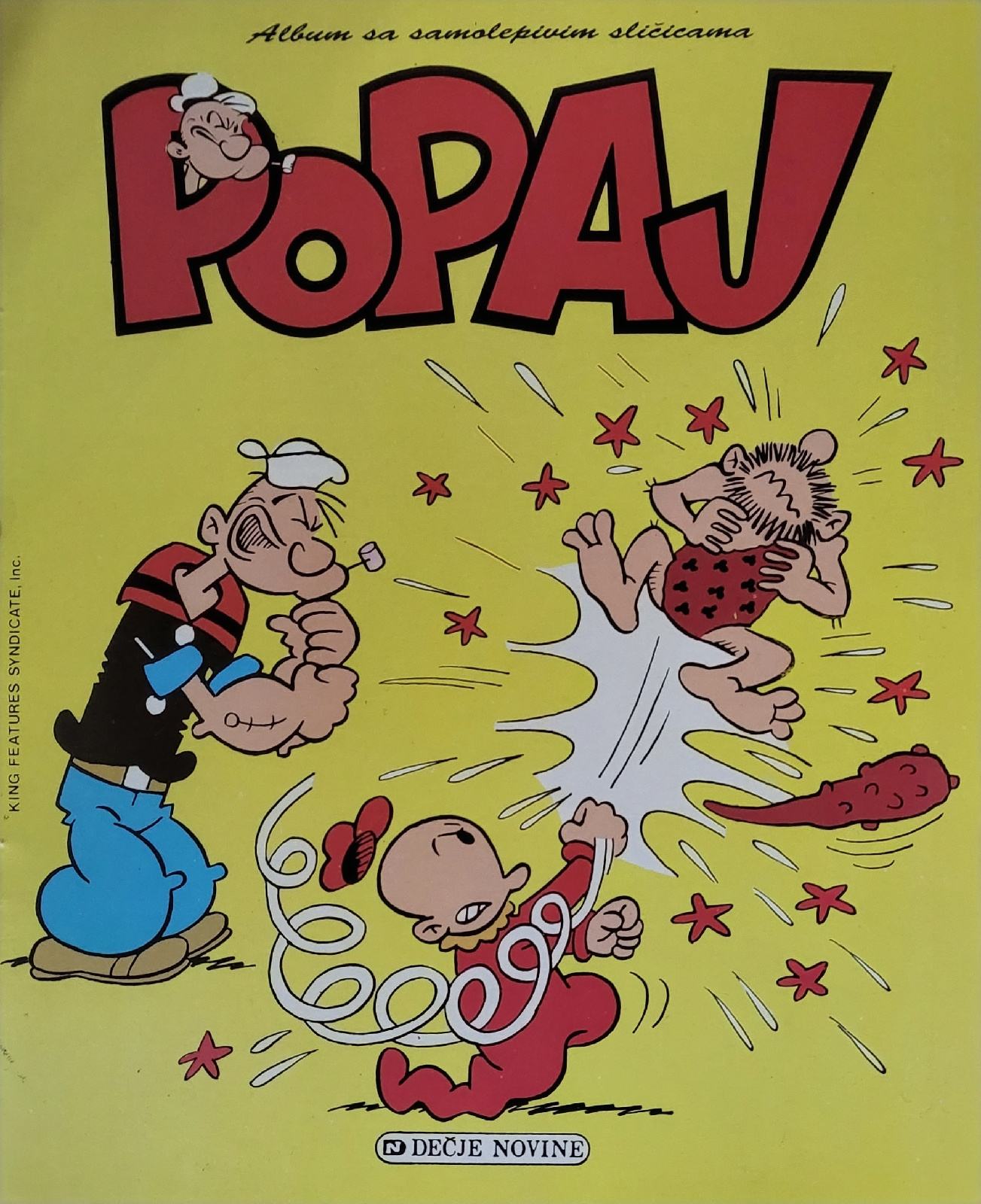 Popaj album i 2 kutije kesica sa sličicama