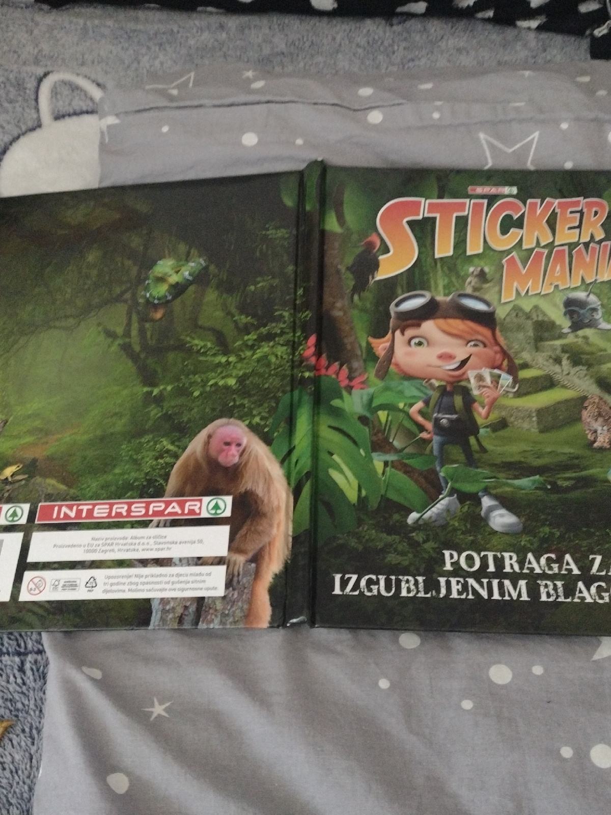 popunjen album POTRAGA ZA IZGUBLJENIM BLAGOM INKA STICKER MANIA SPAR
