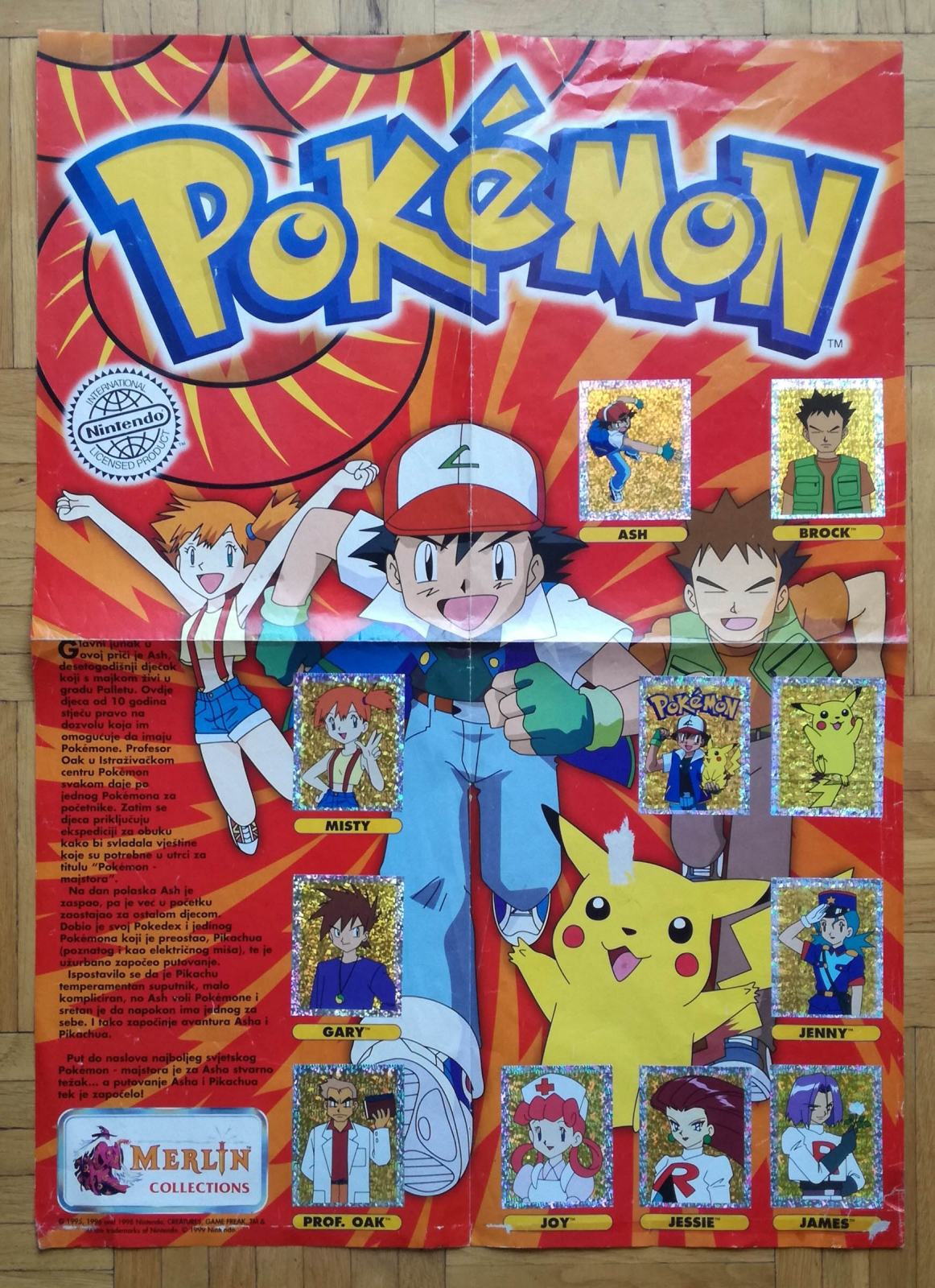 POSTER POKEMON MERLIN COLLECTION 1999.
