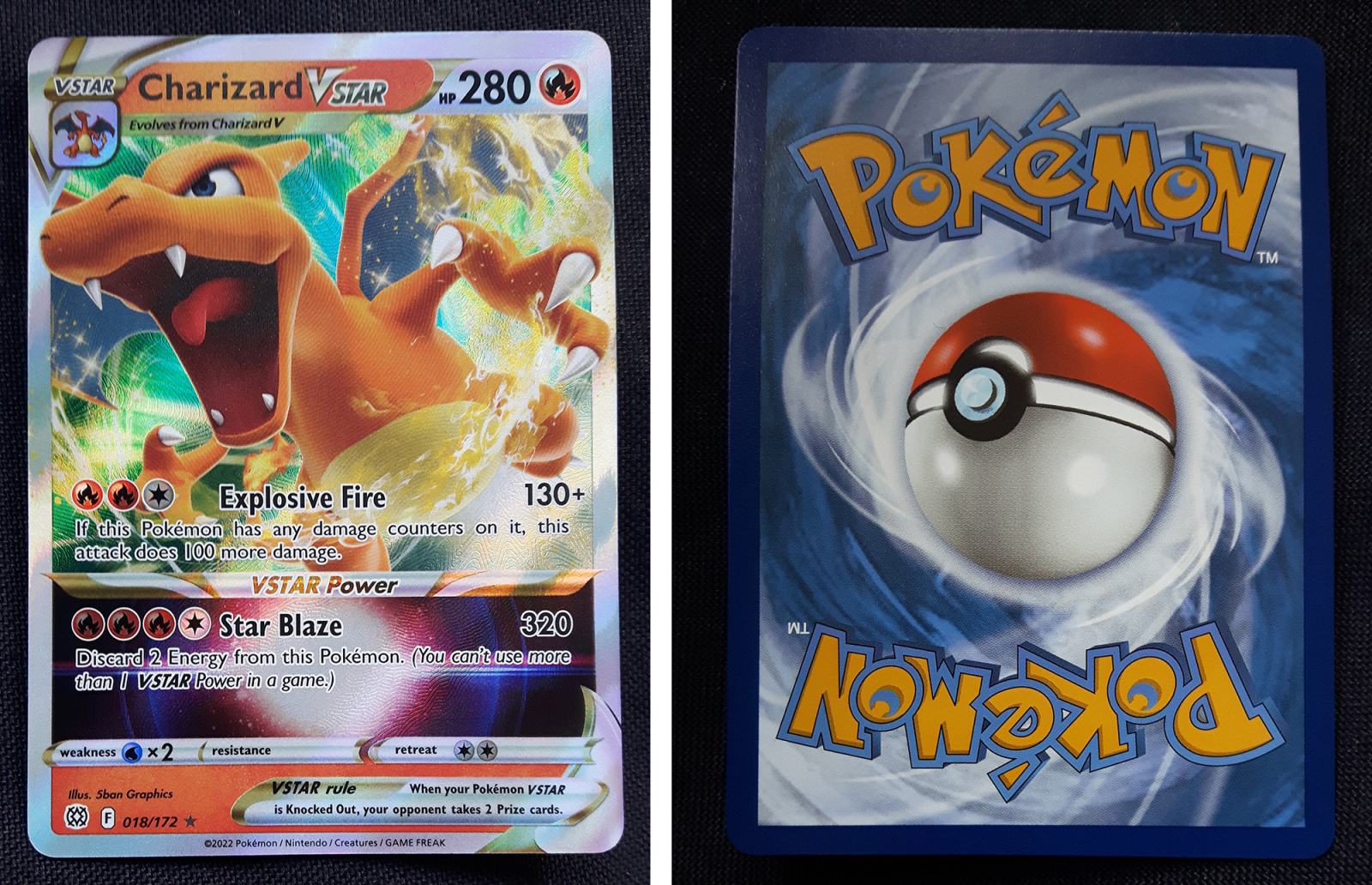 Rijetka Pokemon karta Charizard VSTAR (BRS 018) ORIGINAL holo NM, EN