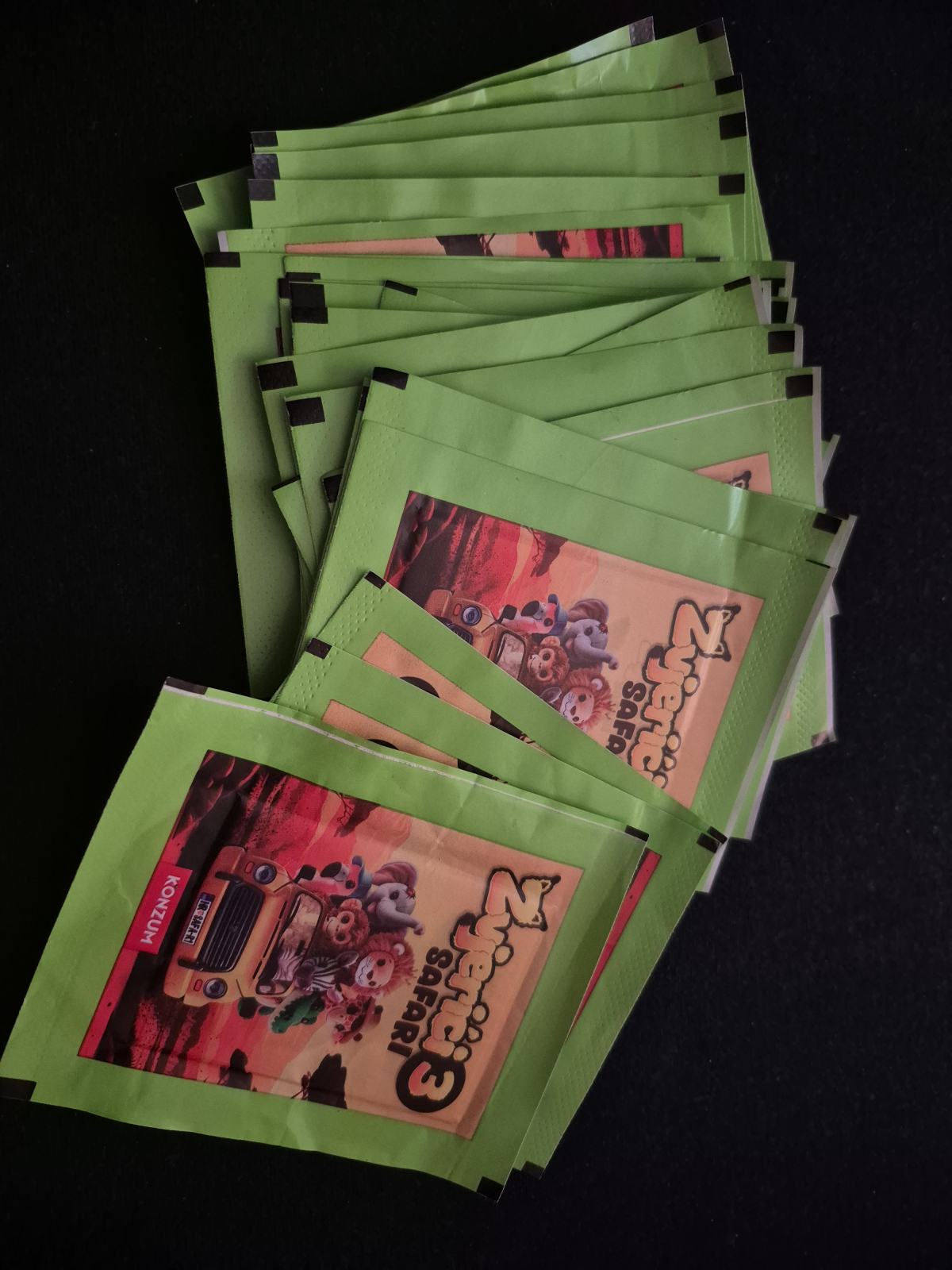 Zvjerići 3 SAFARI KONZUM dvadeset neotvorenih paketića sličica