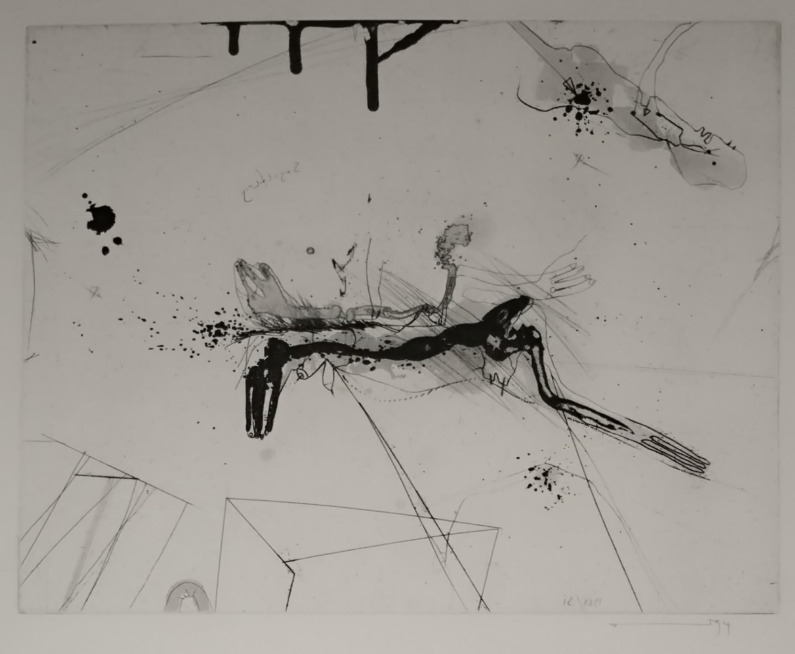 Sniženo! Armin Sandy - bakropis iz 1995. - 65x50cm