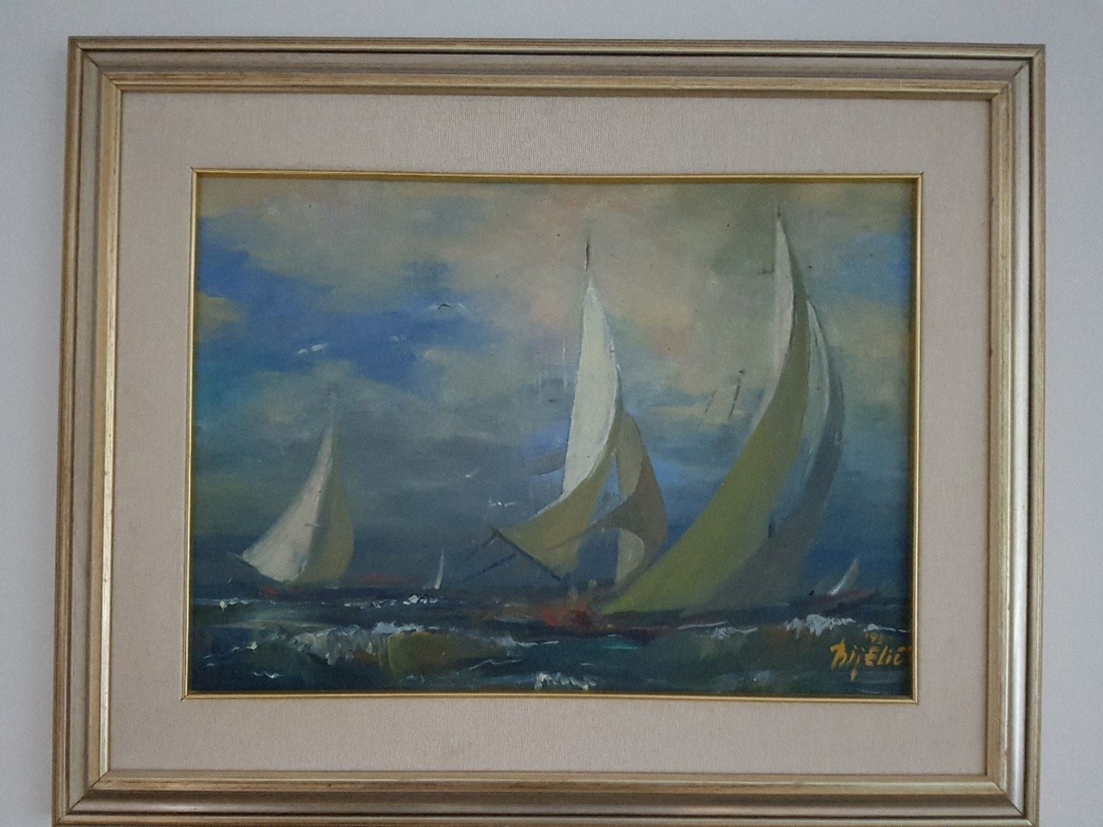 Bijelić umjetnicka slika. Ulje na platnu