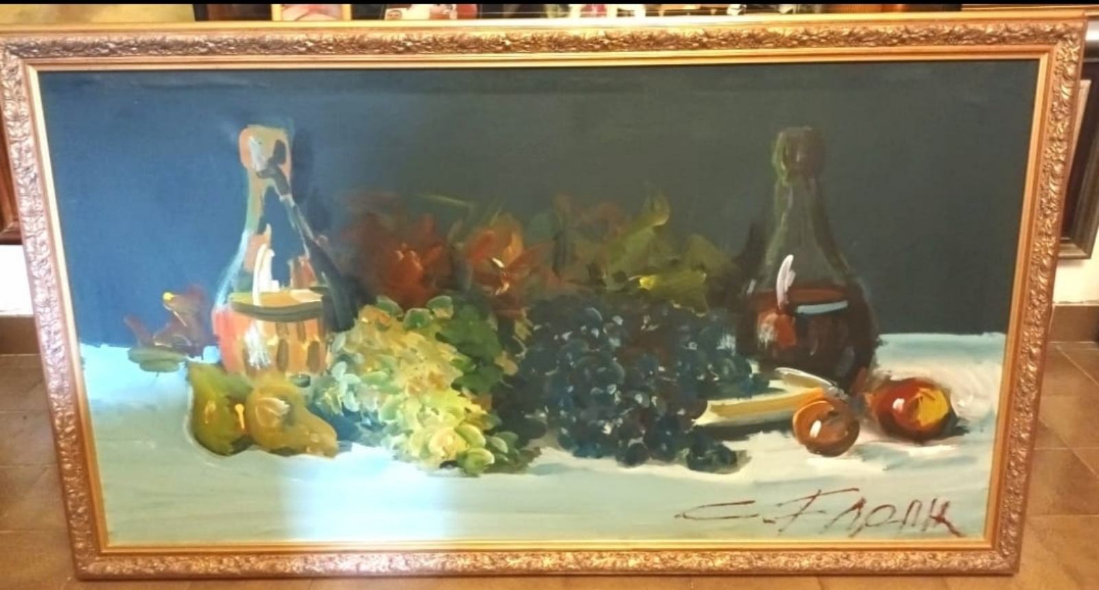 CLAUDIO FRANK,KAPITALNO ULJE NA PLATNU;150/90 CM,BOGATI OKVIR