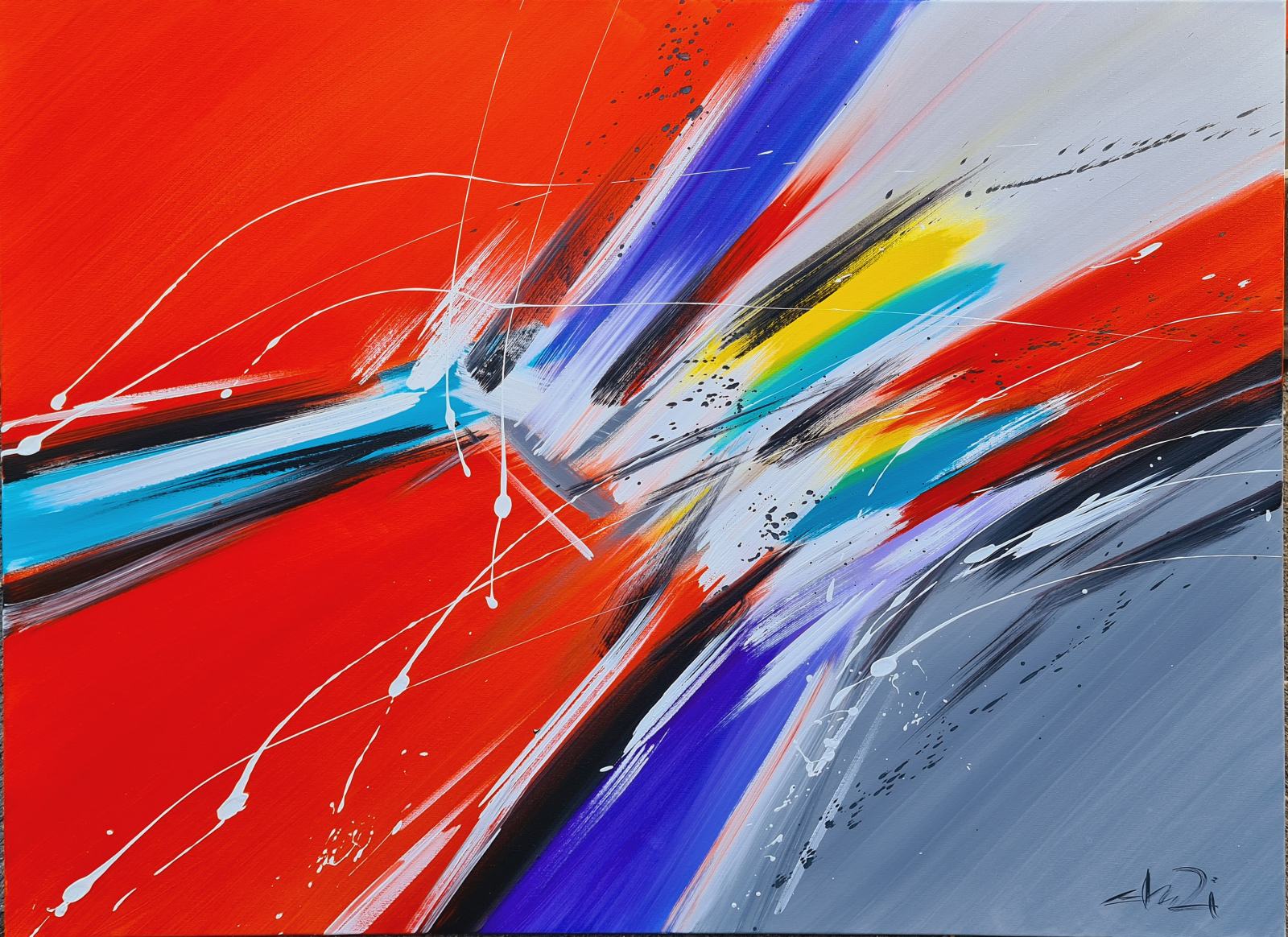 Domenico Gonzi Apstrakcija ulje na platnu 80x100cm;