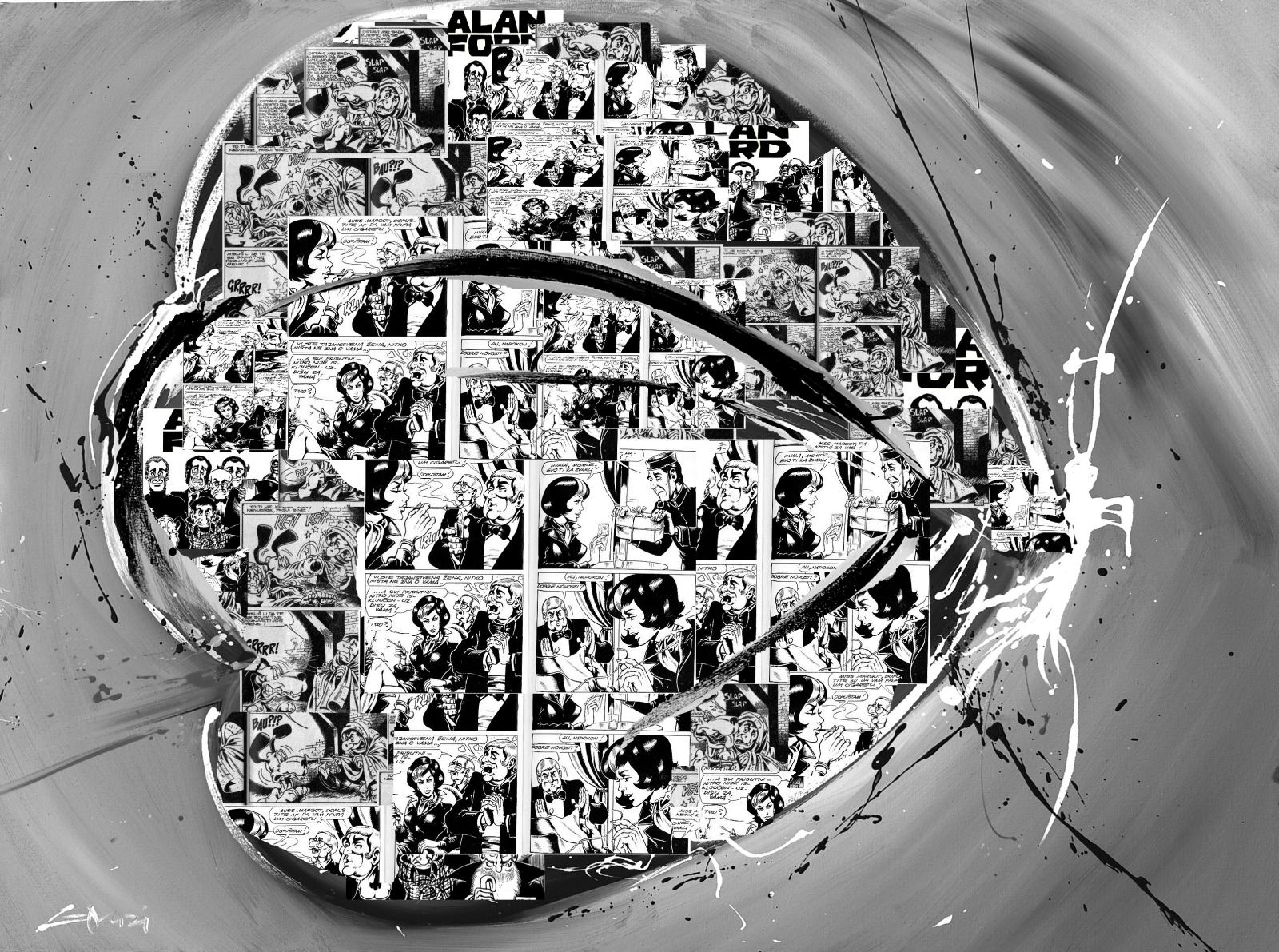 Domenico Gonzi BUTTERFLY ALAN FORD ulje platno 90x120cm