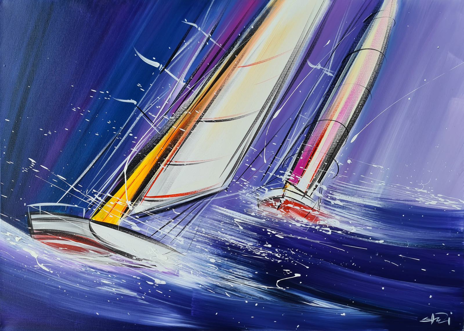 Domenico Gonzi Jedrilice 1 ulje na platnu 70x100cm;