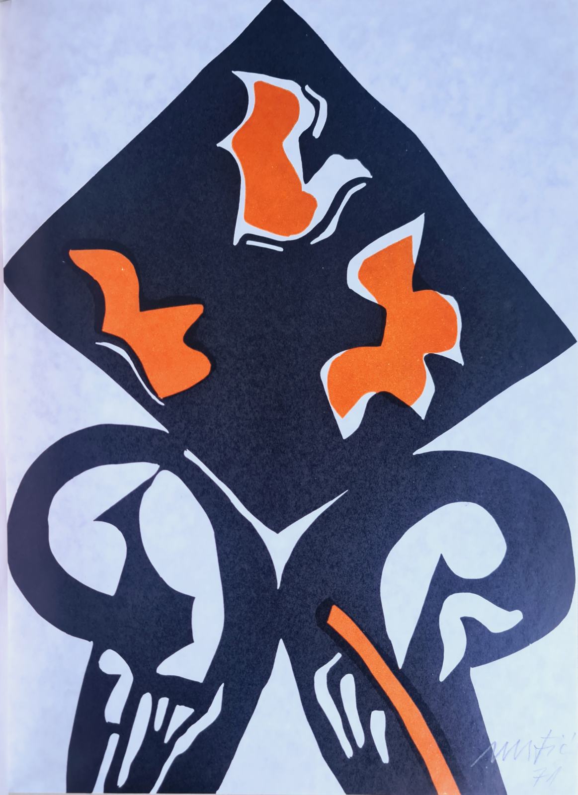 Edo Murtić Apstraktno 1 linorez 50x35cm; iz 1971 god;