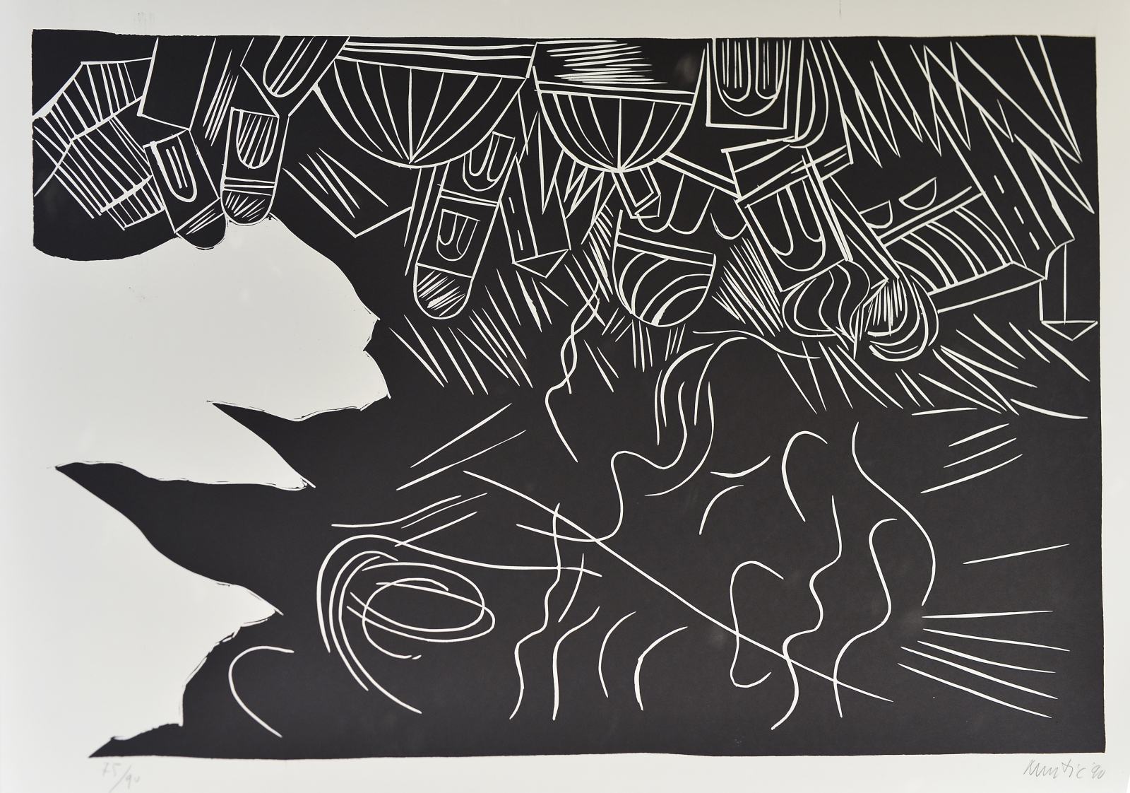 Edo Murtić Dubrovnik 3 linorez 70x100cm; iz 1983. god.