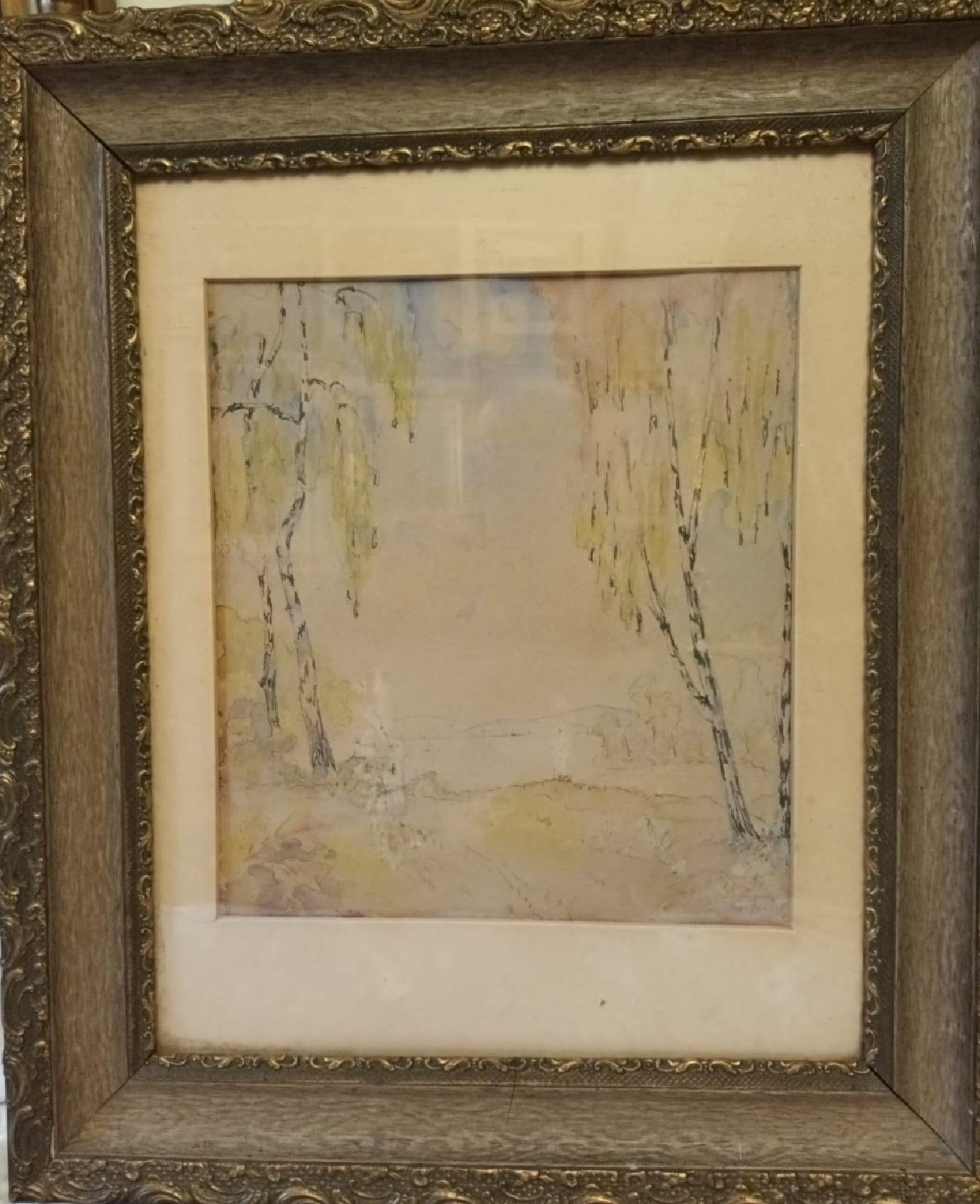 GABRIJEL JURKIĆ,AKVAREL,PROLJEĆE,ORIGINALAN OKVIR