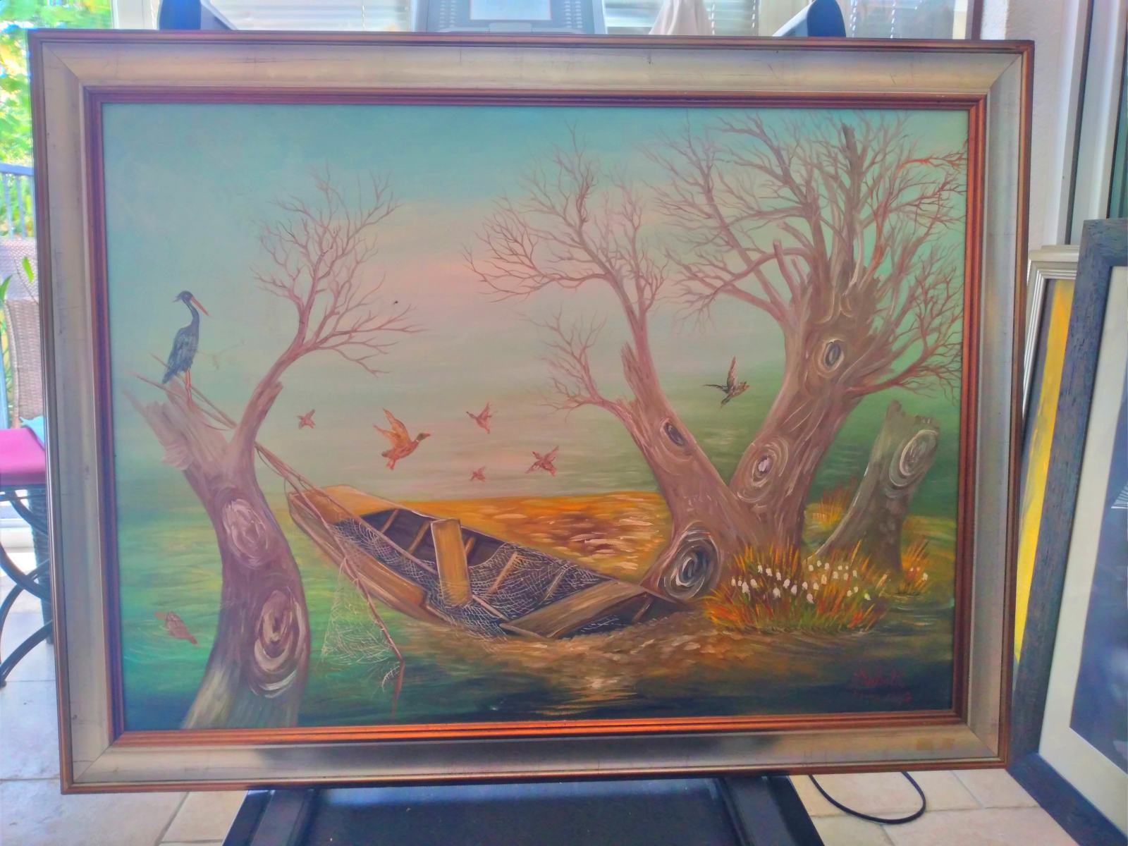 IVAN SABOLIĆ STRIC ČAMAC ULJE NA PLATNU VELIKA SLIKA 1997