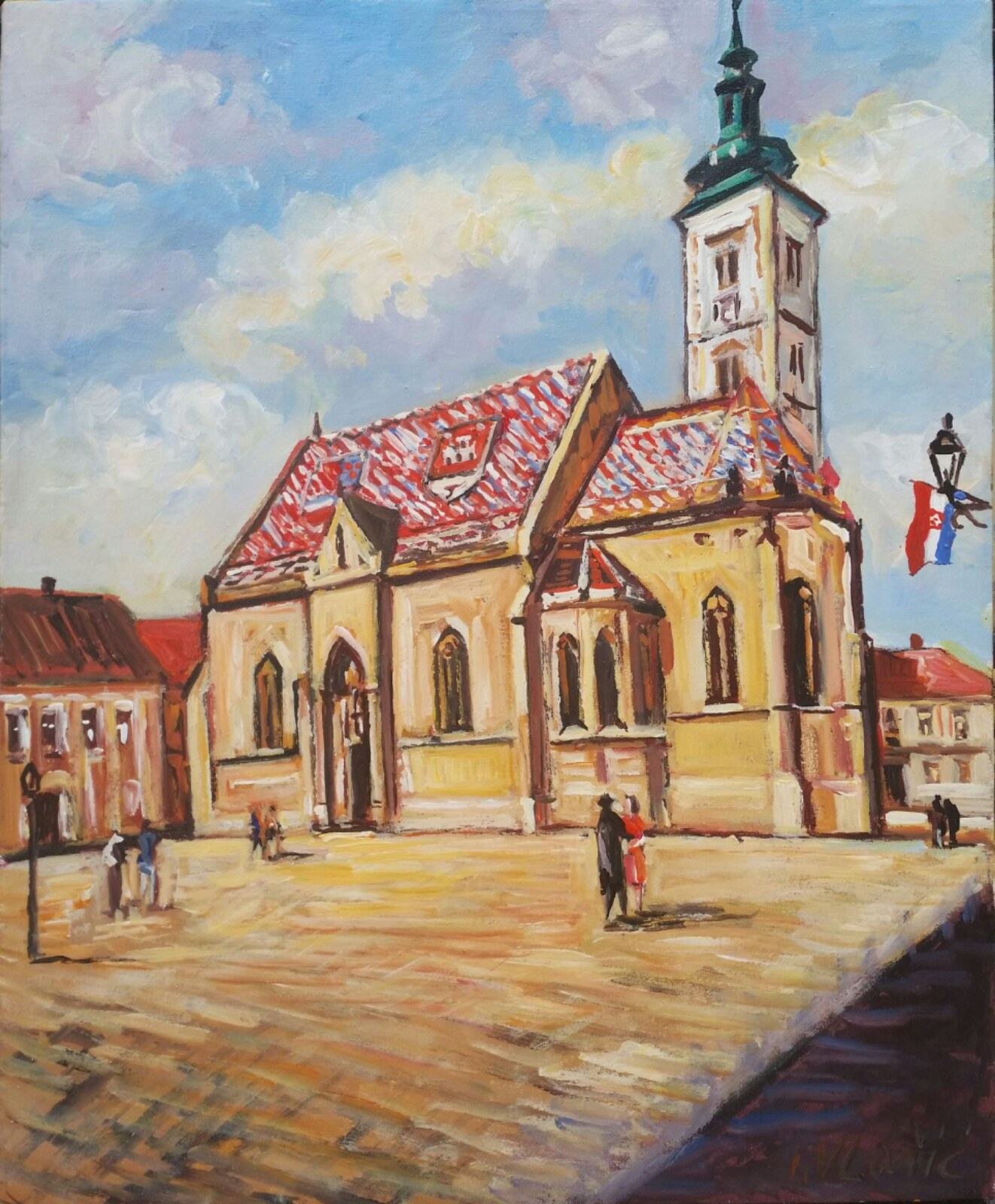 Ivan Vlašić Markova crkva ulje na platnu 60x50cm