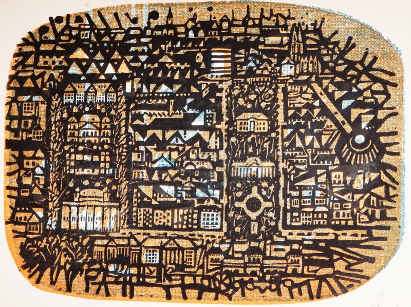 Josip Restek Plan centra grada drvorez 40x50cm