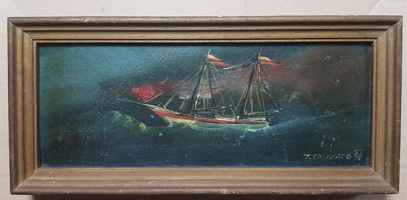 Jugan Splivalo, ulje na kartonu, 1990.