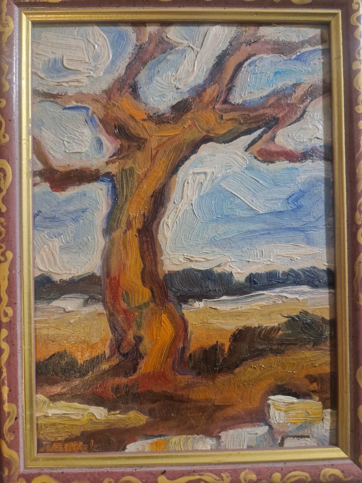 Koraljka Polaček - ulje - Stablo na obali