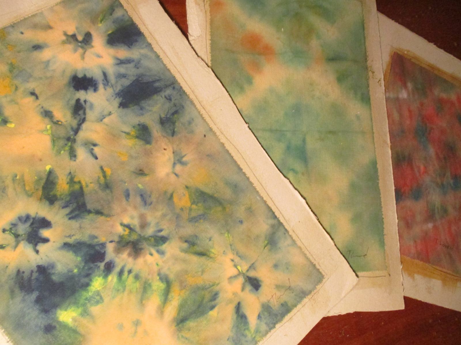 Lot Tonka Lovrić - 3 batika na platnu kaširano na karton