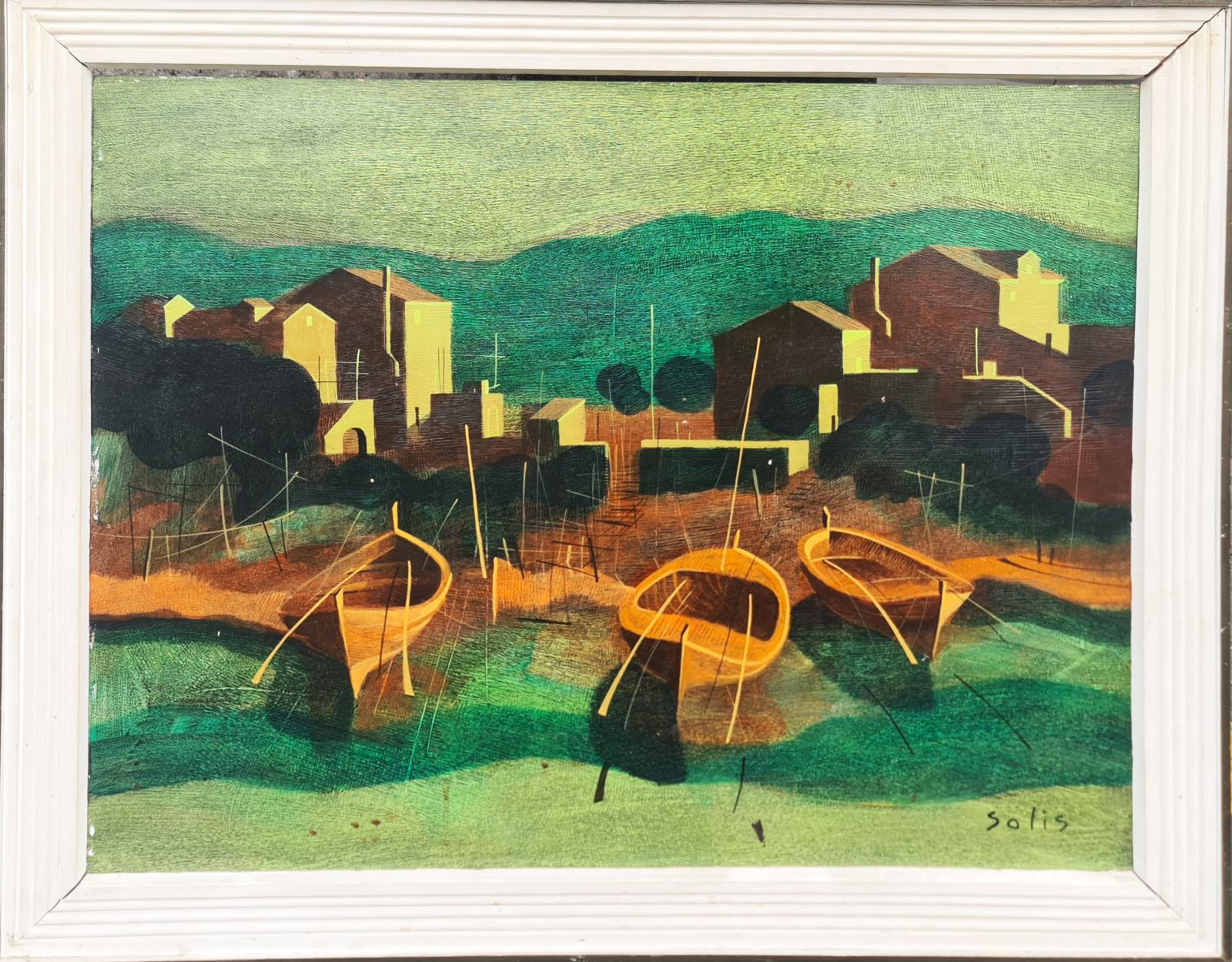 Mateo Solis Brodovi ulje na dasci 65x80cm, iz 1970 godine;