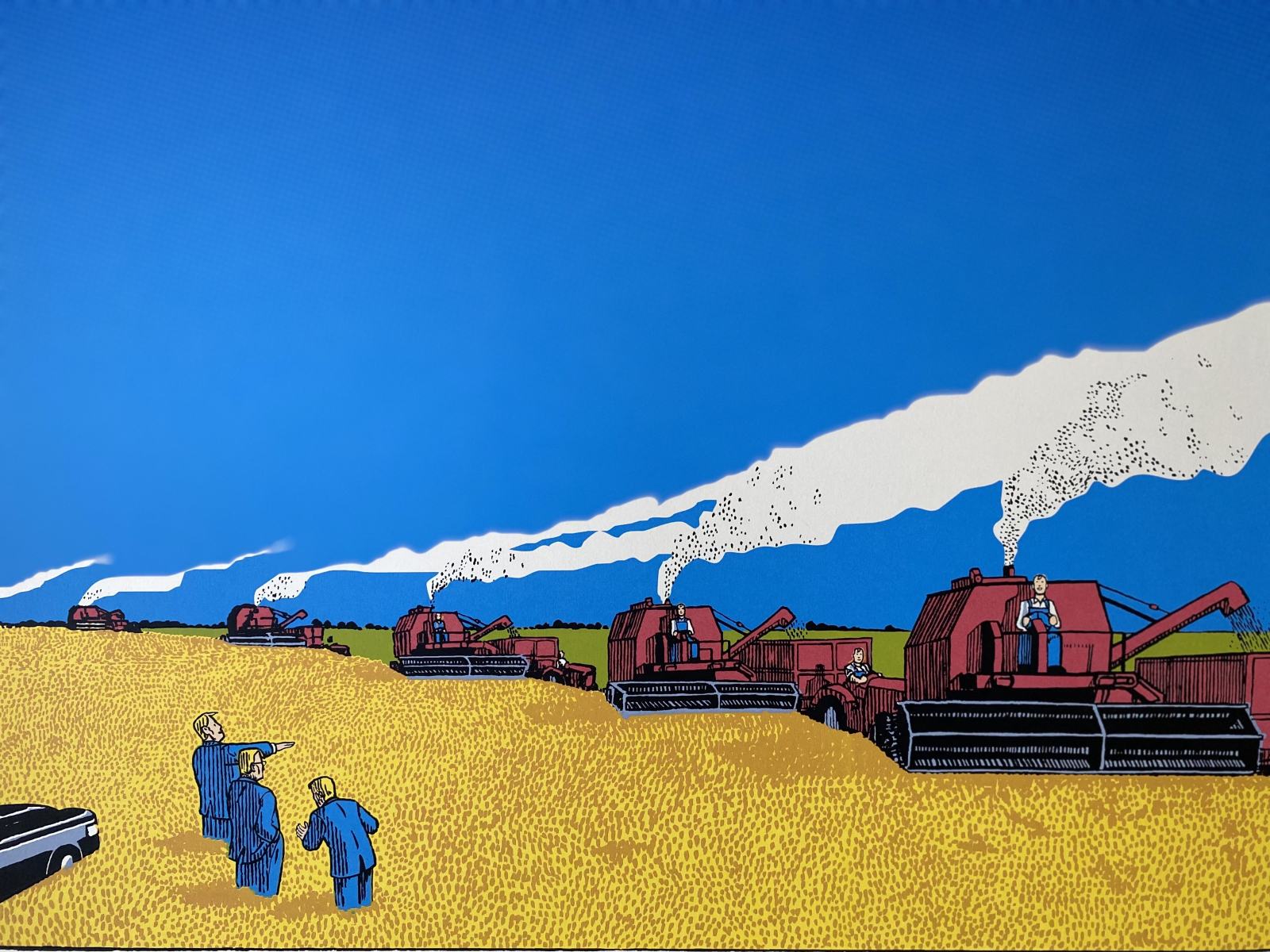 MILAN TRENC - Grafika Žeteoci” iz mape ”Tvornička jutra” iz 2021. god