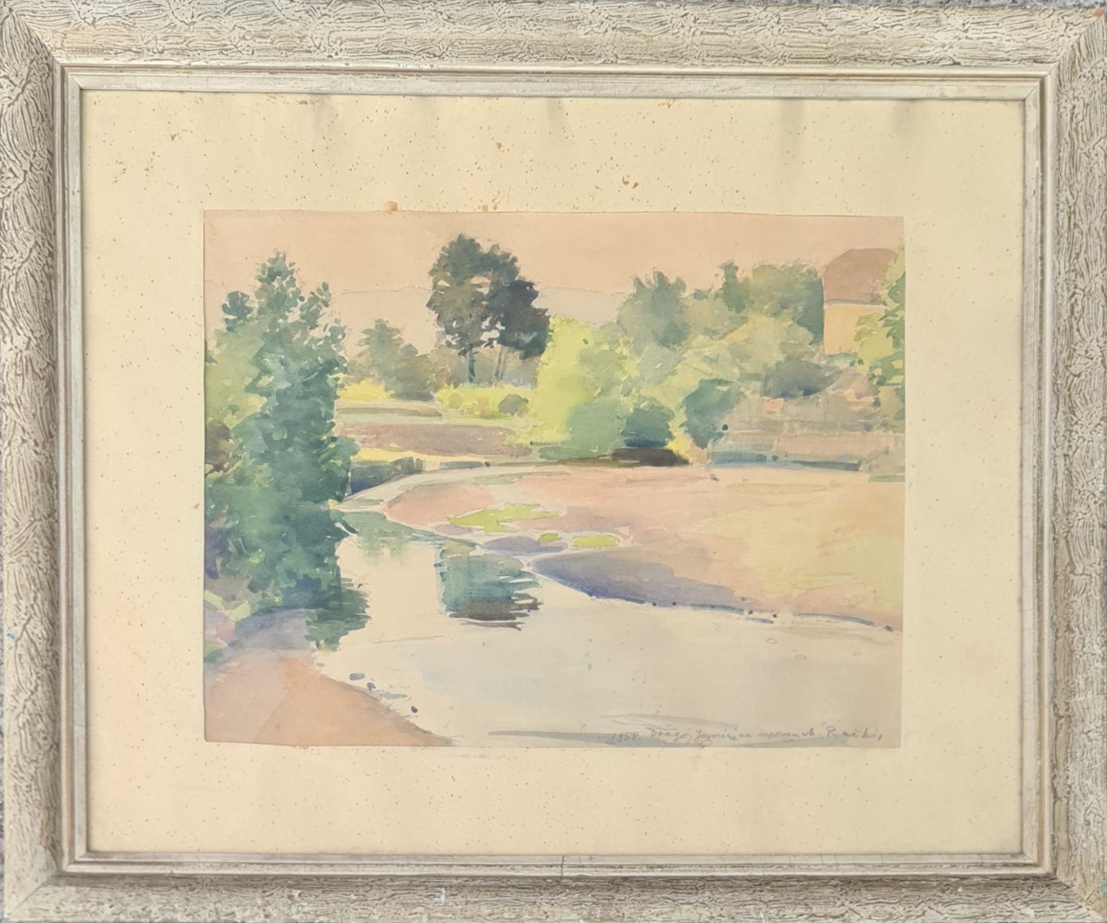 Mirko Rački Rijeka akvarel 30x38cm; iz 1958 godine;