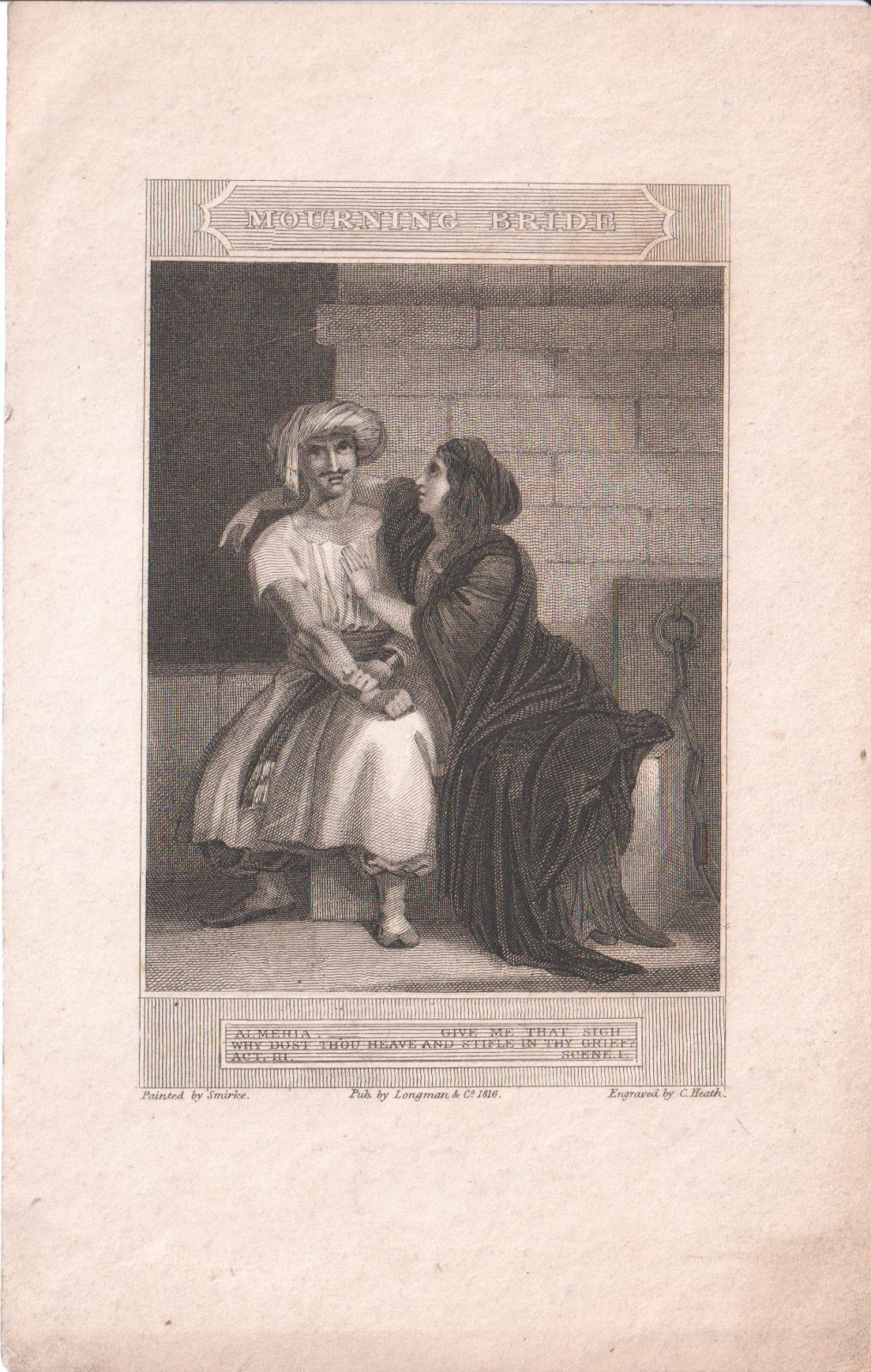 MOURNING BRIDE - Engraved by C. Heath 1816