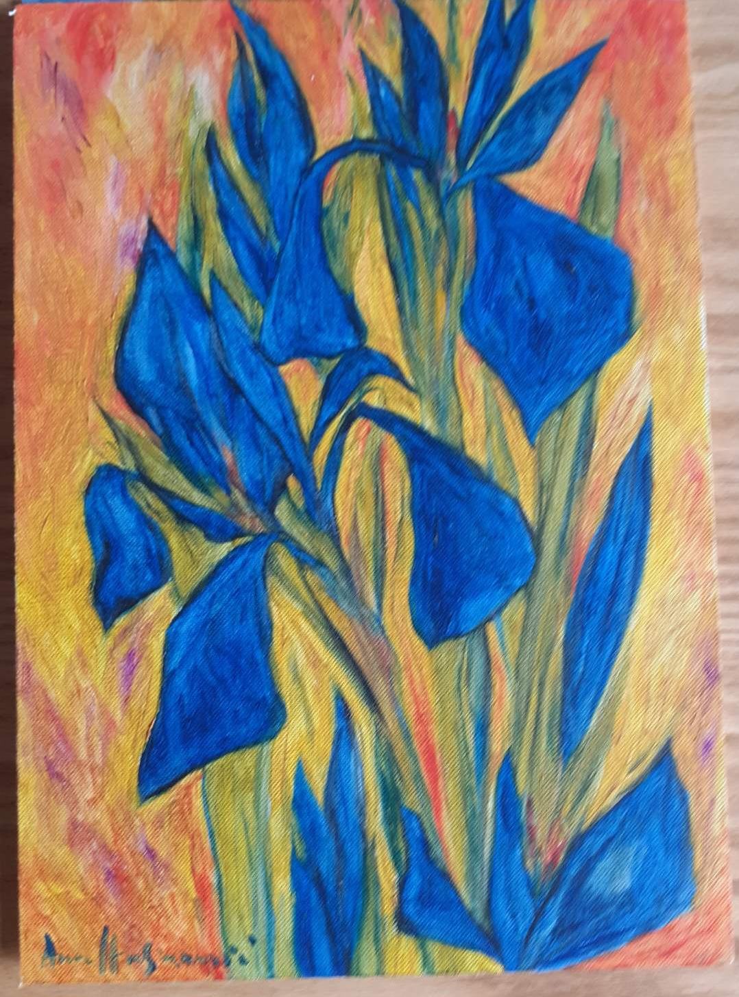 Plavo cvijeće, Ana Hreljanović, 30x40cm, ulje na platnu