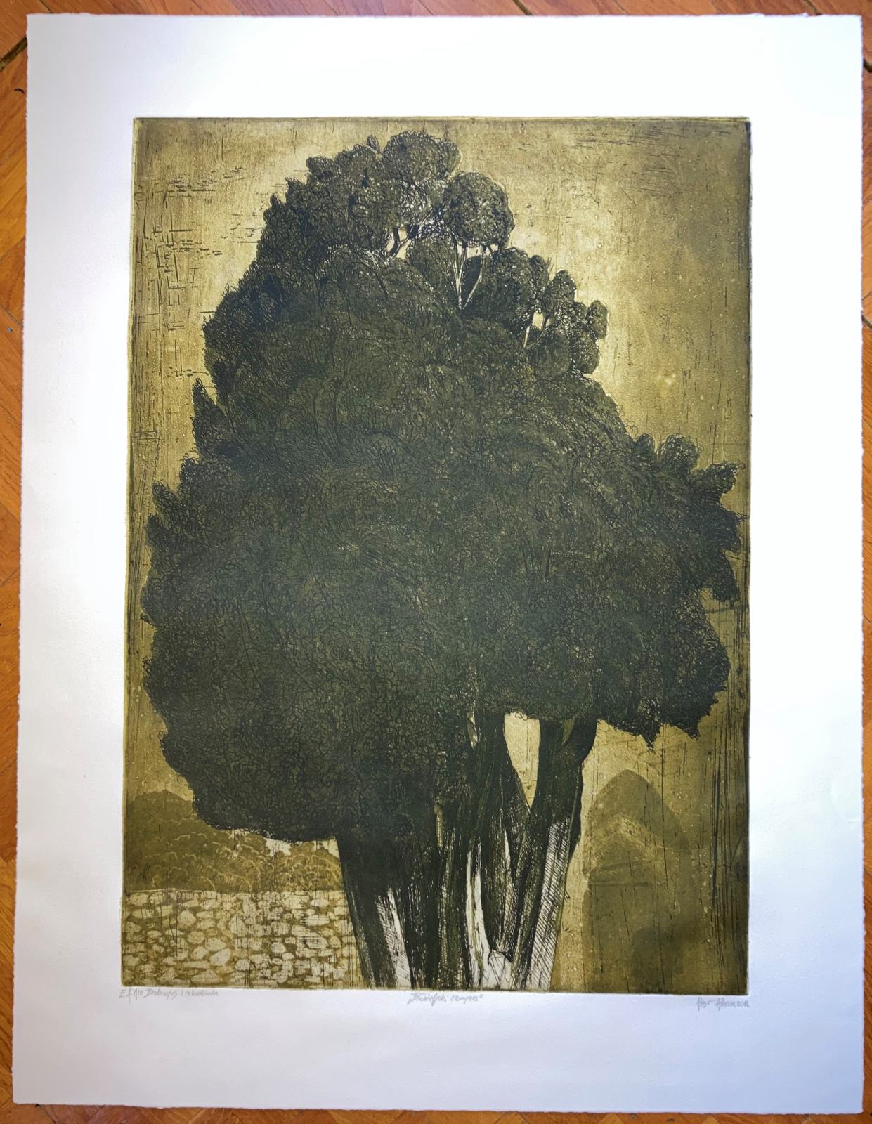 Rijetko!!! ADNAN HOZO - Počitelj - Bakropis / akvatinta - 88x66cm