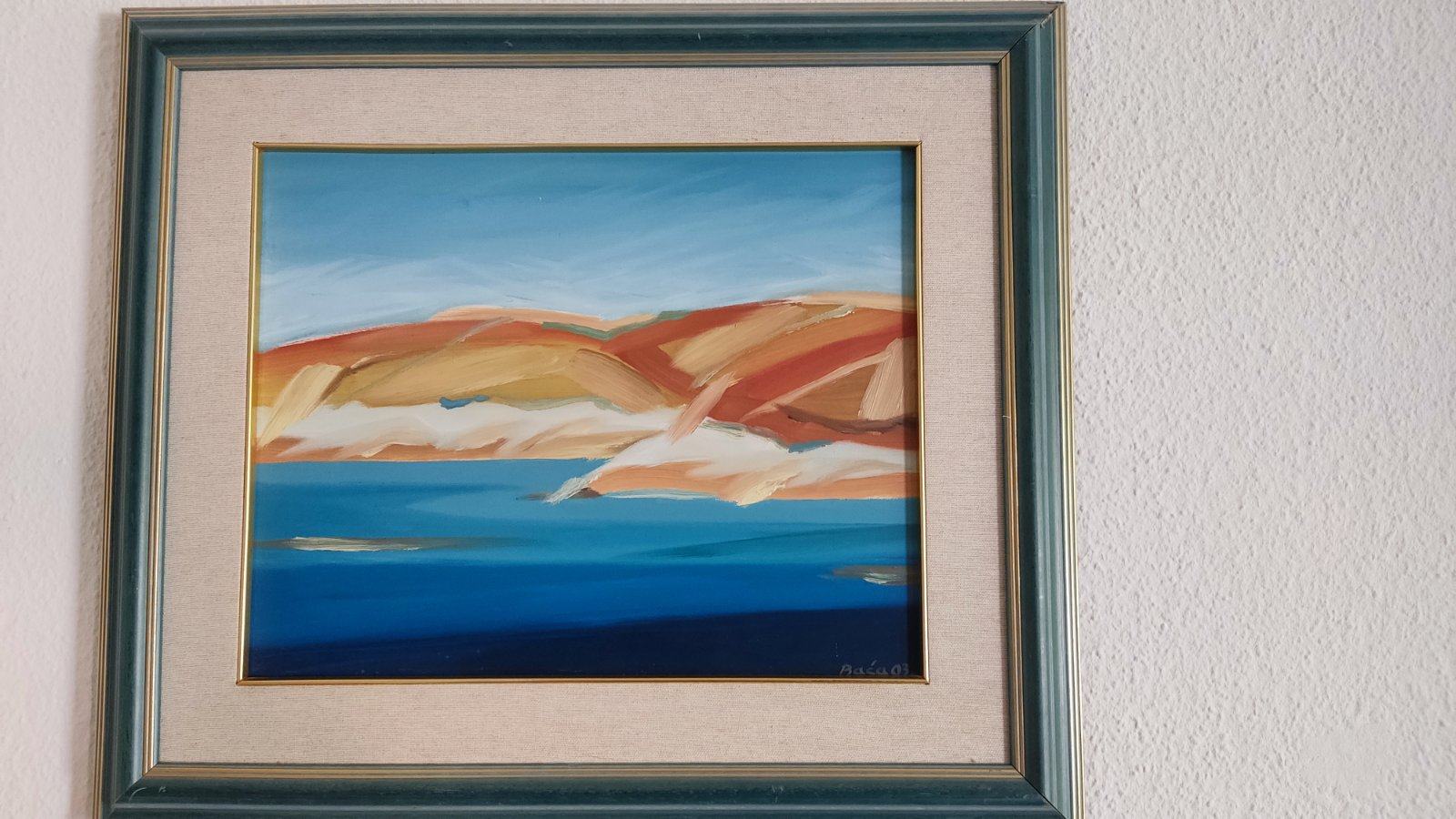 Robert Baća akad.kipar,Otoci, akril platnu 1990akril