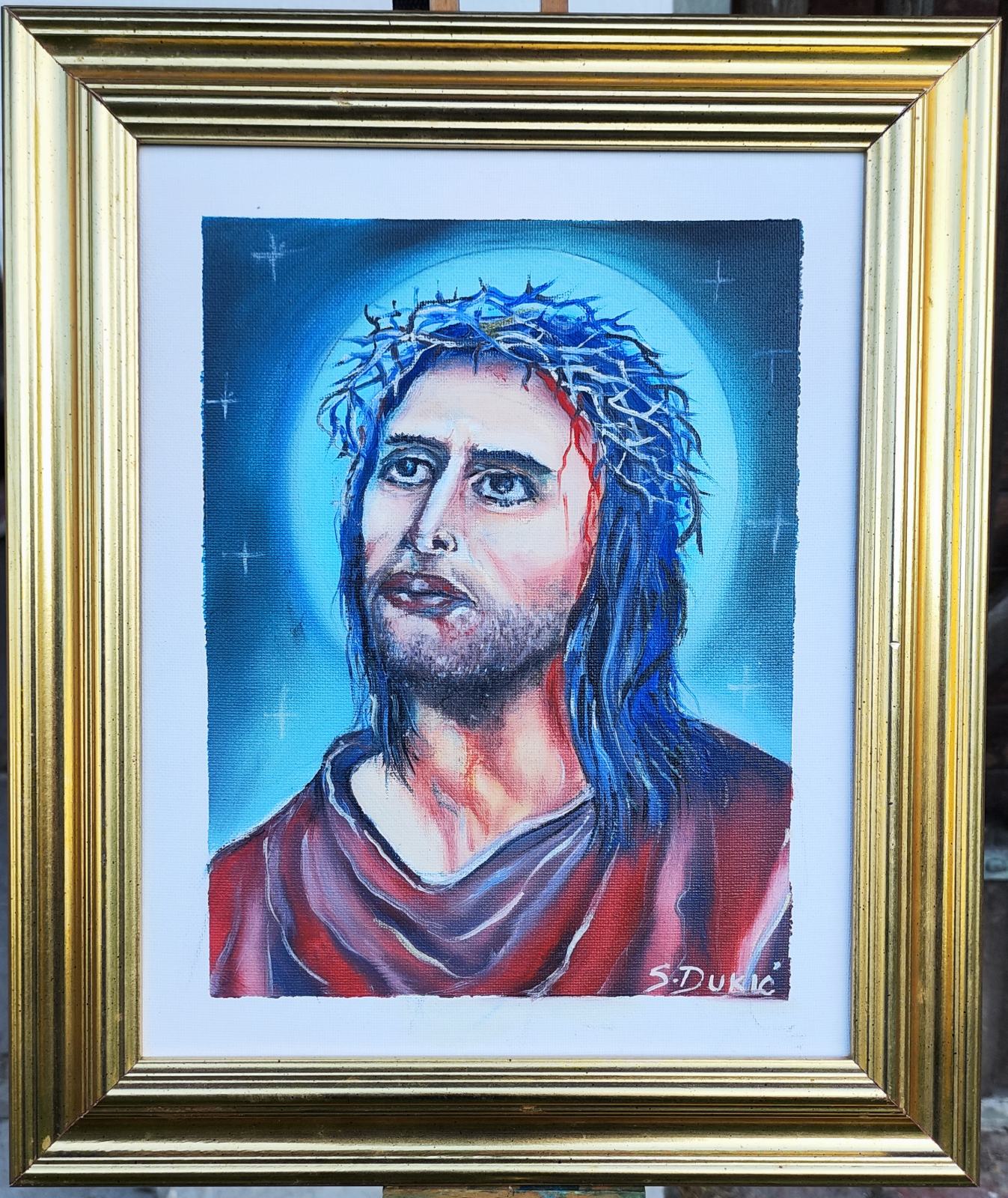 Slavko Dukić Isus ulje na platnu 2019.g.