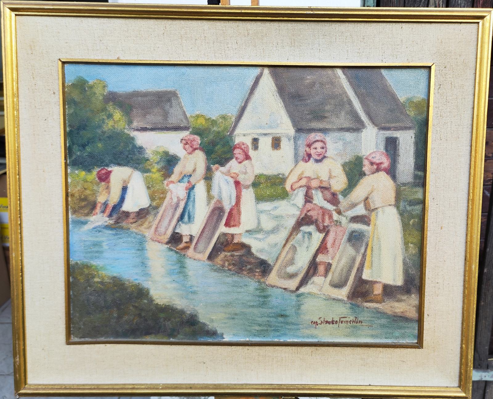 Slavko Tomerlin Pralje ulje na platnu 50x60cm 1979.g.