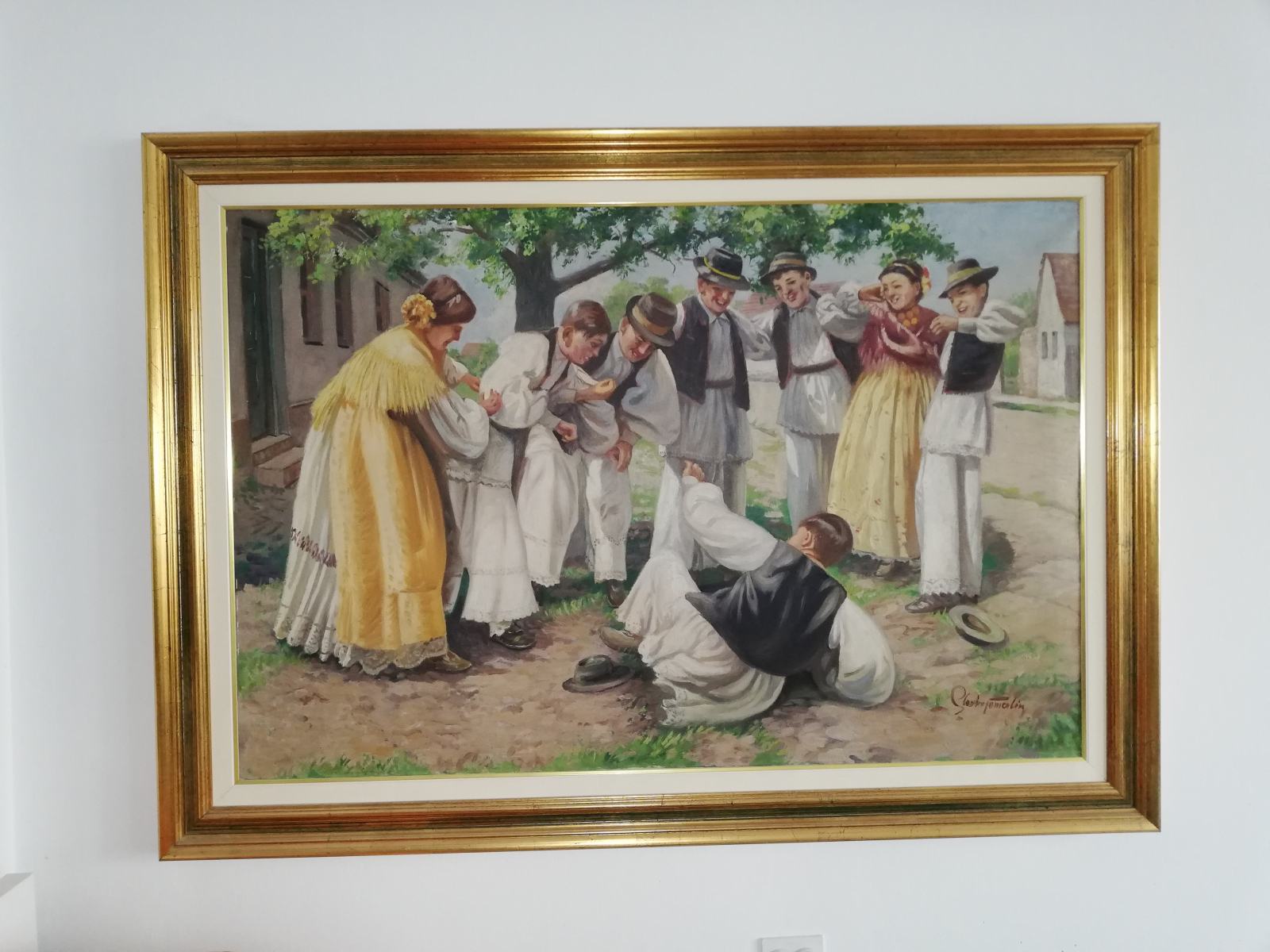 Slavko Tomerlin: Suparnici, ulje na platnu, platno :158 x 112 cm