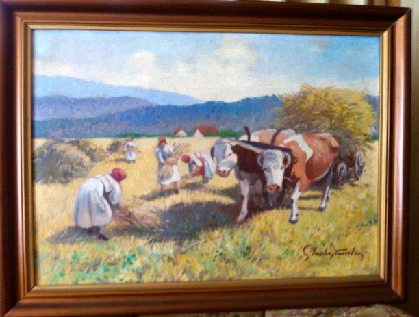 SLAVKO TOMERLIN, ulje na šperploči, 1978. Žetva