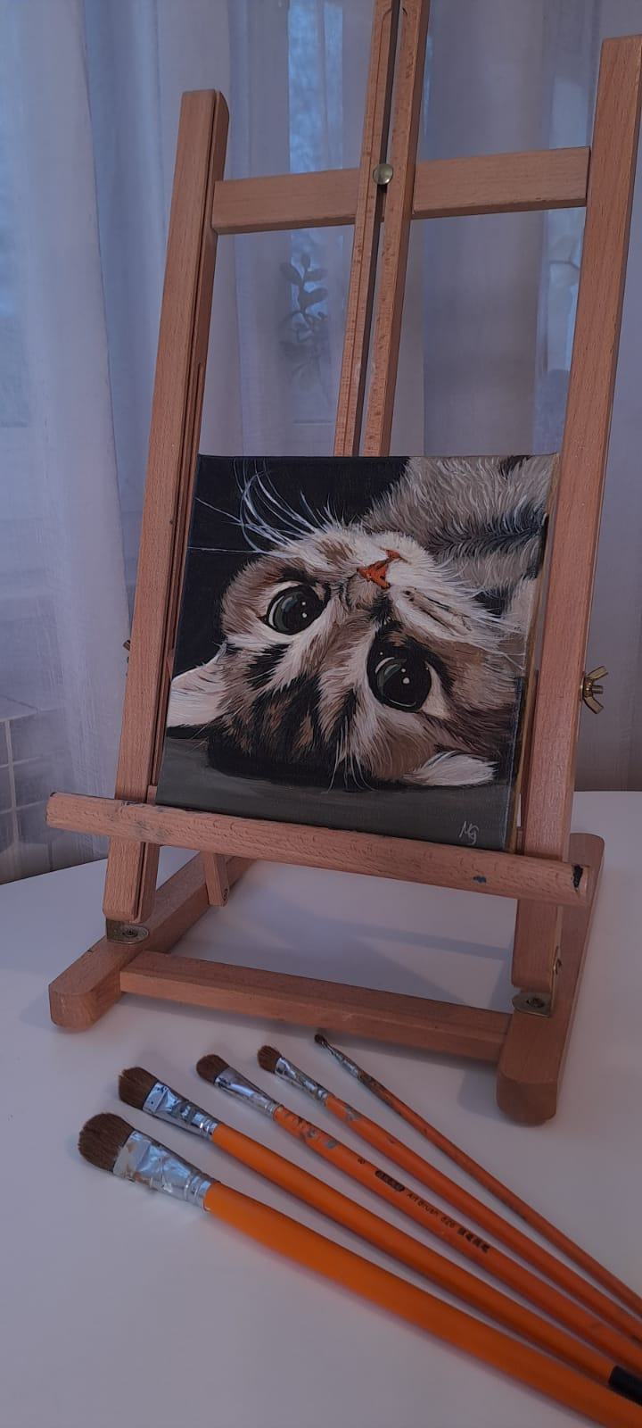 Slika mačke na platnu