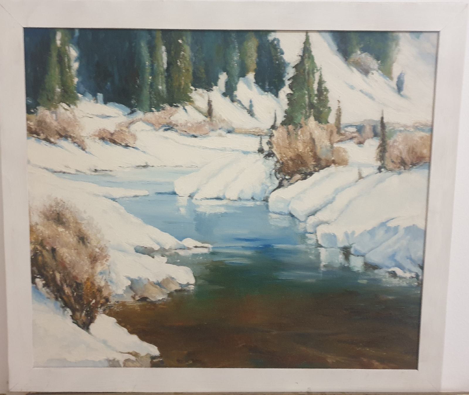 slika ulje na platnu Planinski potok