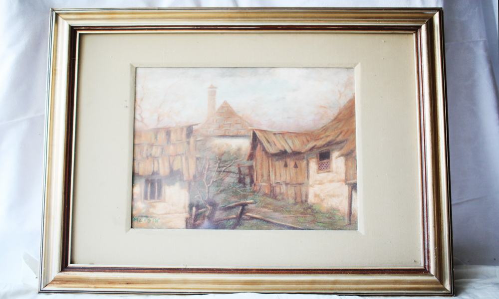 TIMČIŠIN BOSNA PASTEL BOSANSKI SLIKAR 71 x 56 cm.....38 x 31 cm