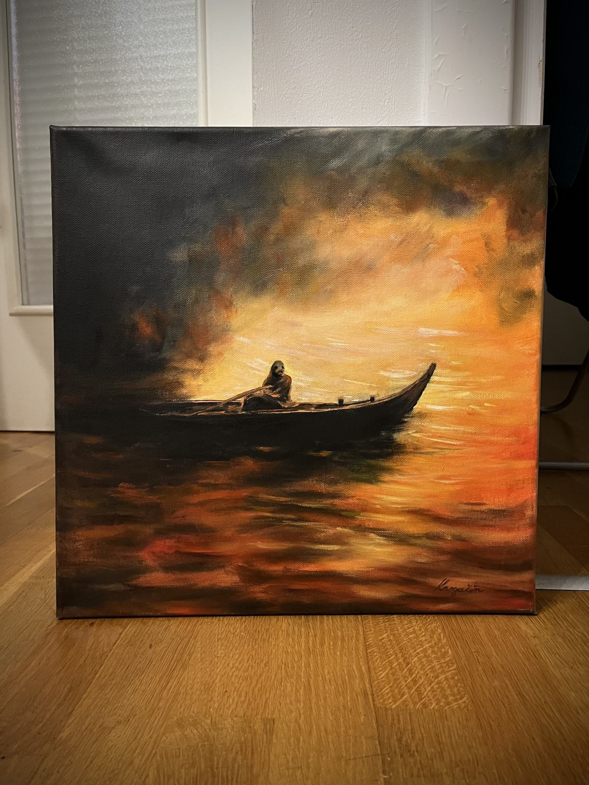 Ulje na platnu, smrt na moru, mračna slika, umjetnost, art, distopija