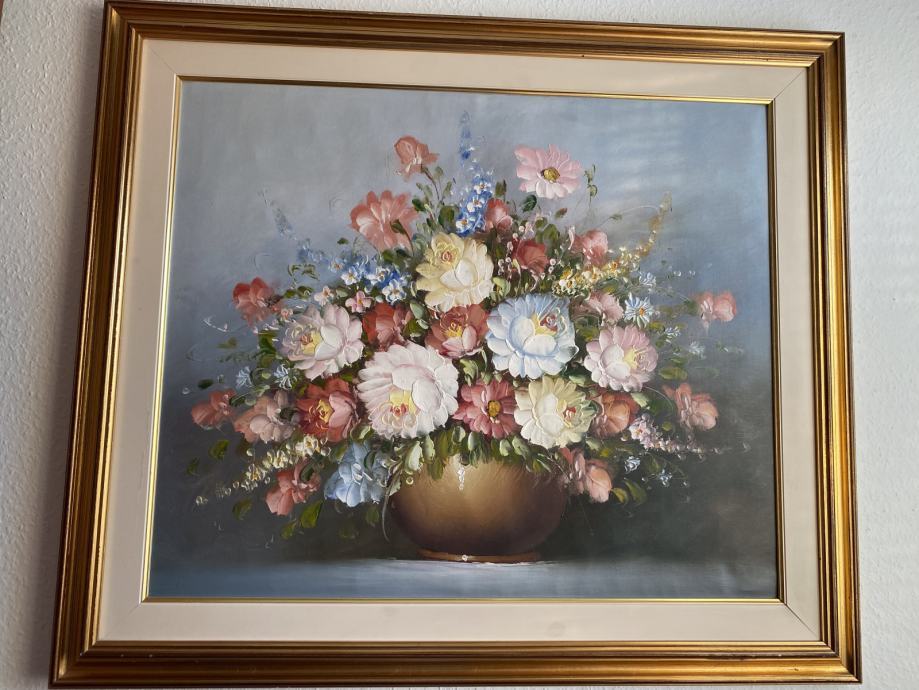 Umjetnička slika, cvijeće - ulje na platnu