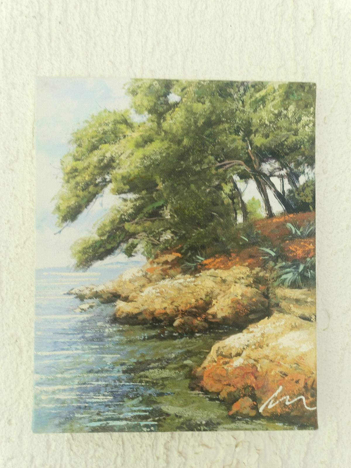 Umjetnička slika More i drveće