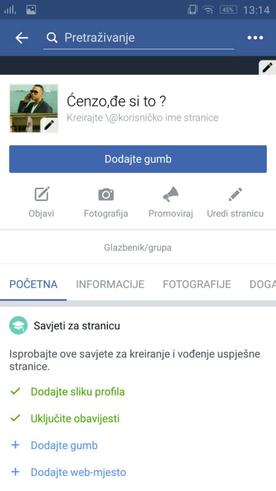 Prodaja stranica na Facebook-u
