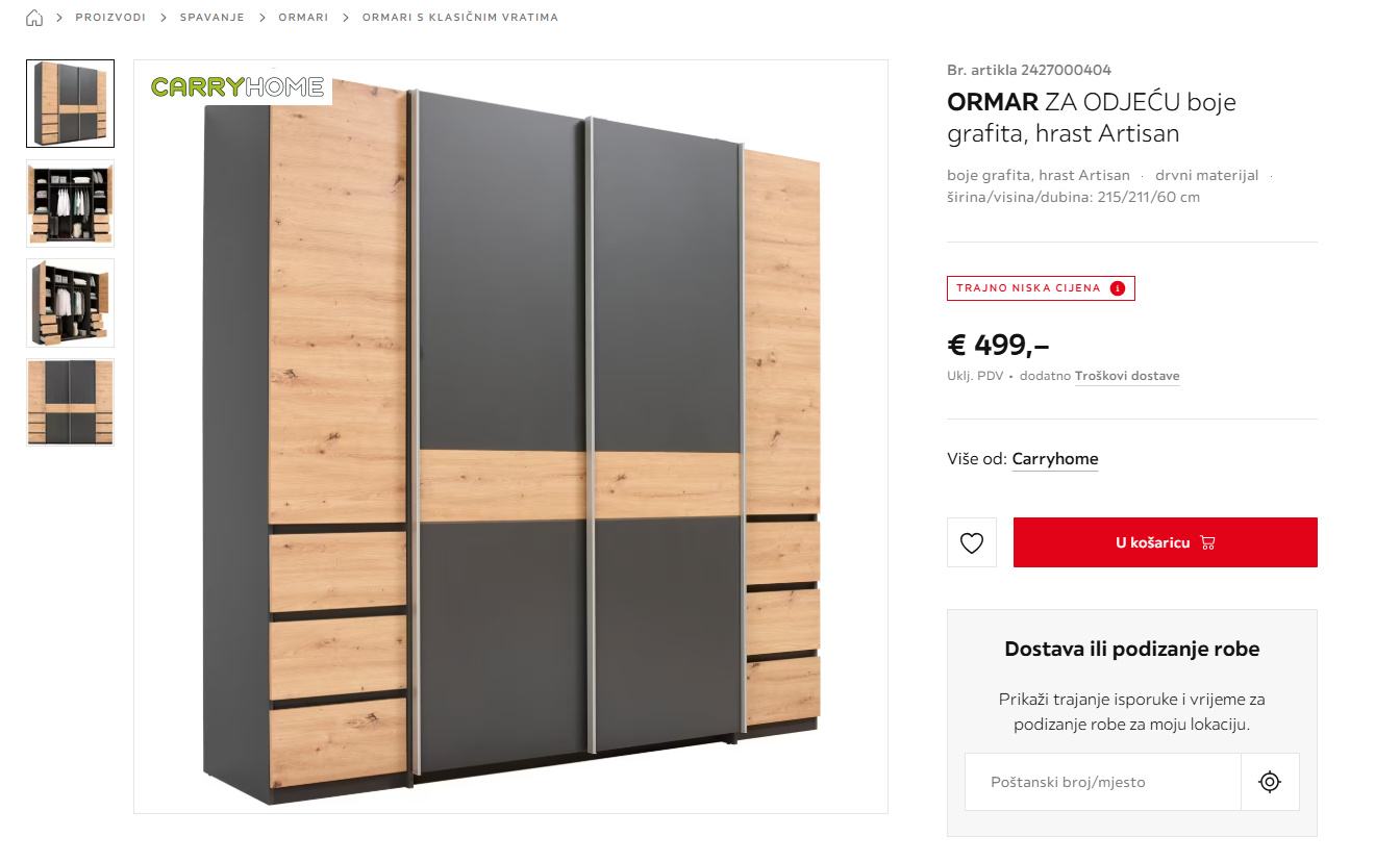 DVA NOVA NEOTPAKIRANA ORMARA LESNINA